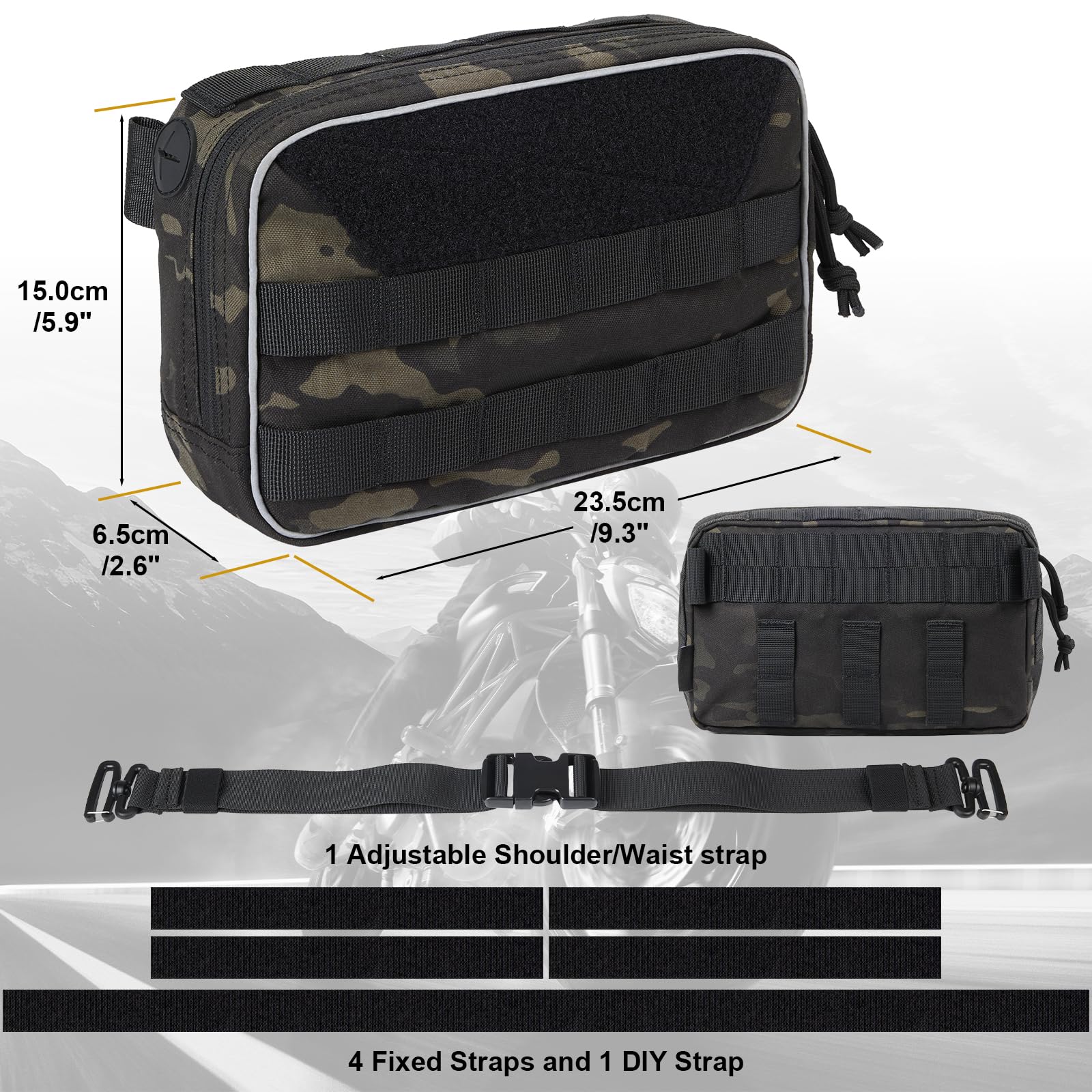 Snapklik.com : Bike Handlebar Bag, 25L Bike Frame Bag Universal ...