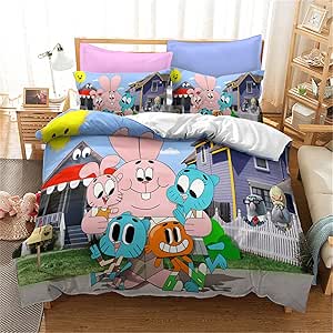 Amazon.com: LUCIHZ Kids The Amazing World of Gumball Bedding Set 3 ...