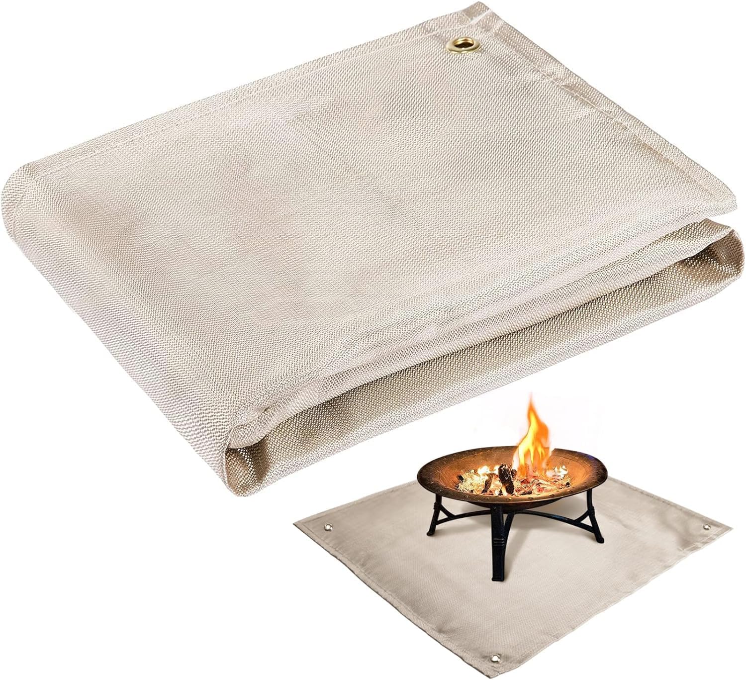 Amazon.com : WishGrill 36" Round Fire Pit Mat with 4 Fixing Nails,3 ...