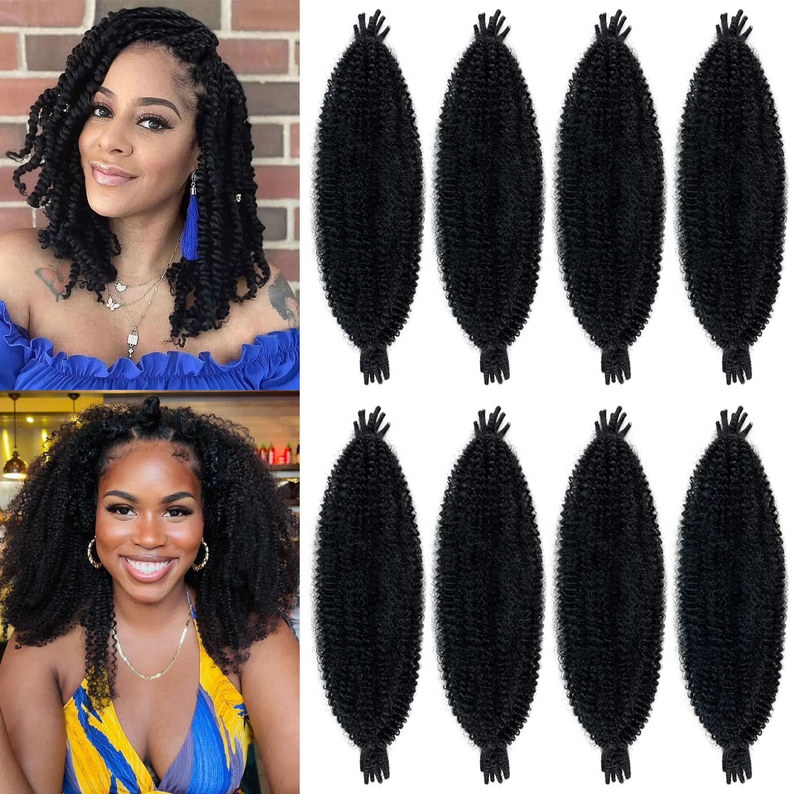 Amazon.com : Spring Twist Hair 12 Inch 8 Packs Spring Twist Crochet ...