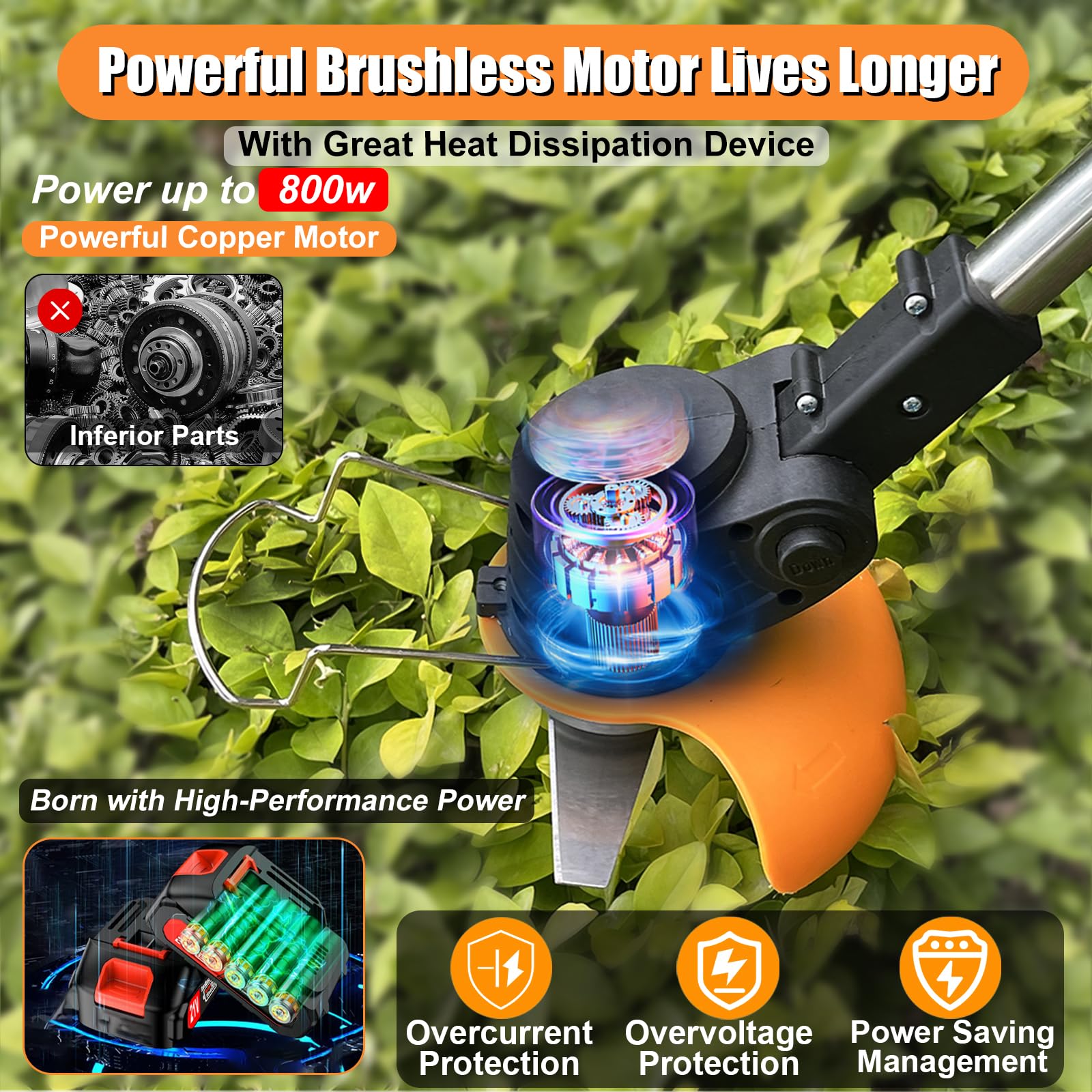 Snapklik.com : Cordless Weed Trimmer, Electric Weed Wacker Battery ...
