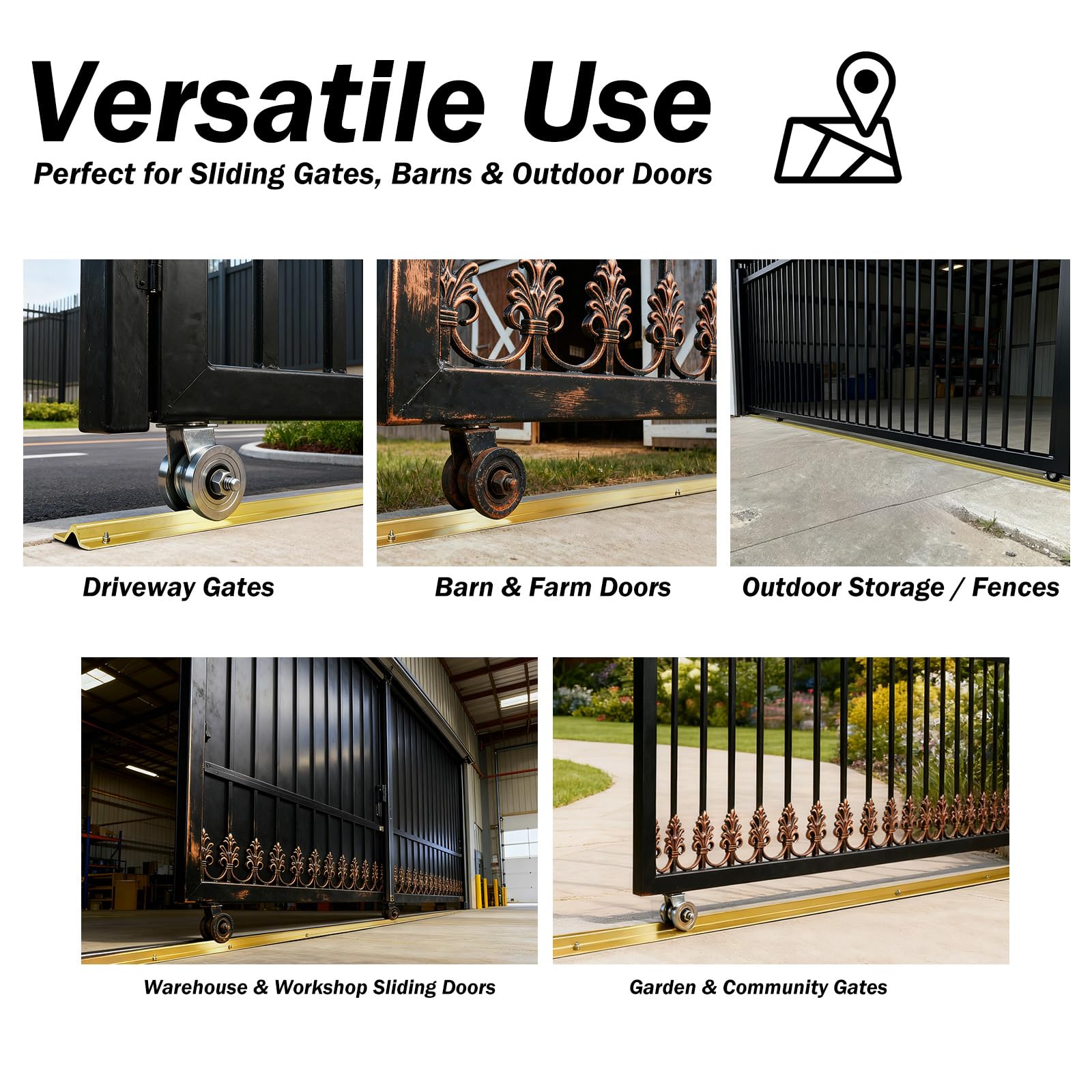 Snapklik.com : LAJIAOZ 6FT Section V Track For Sliding Driveway Gates ...