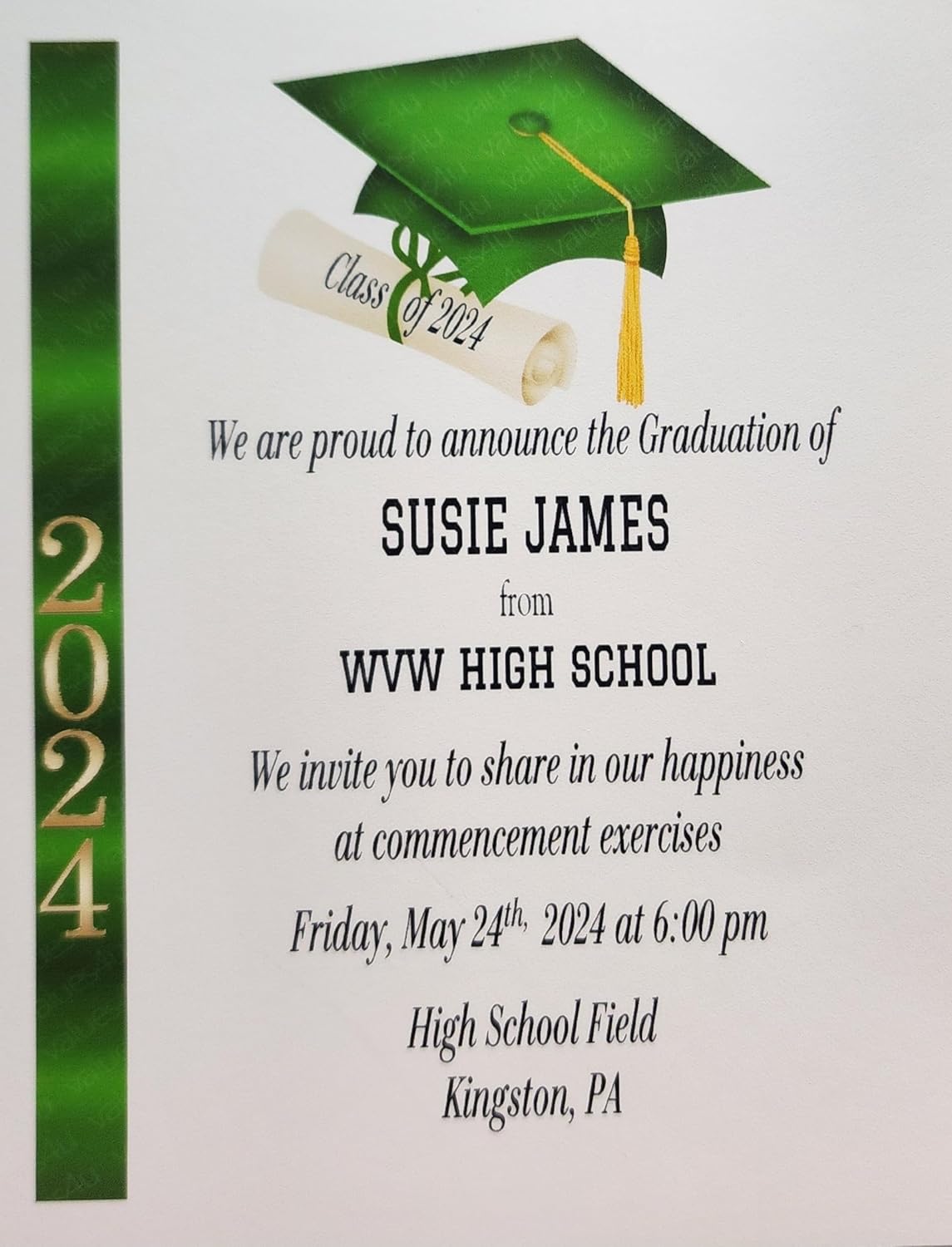 Amazon.com: Personalized Graduation Commencement Invitations 2024 ...