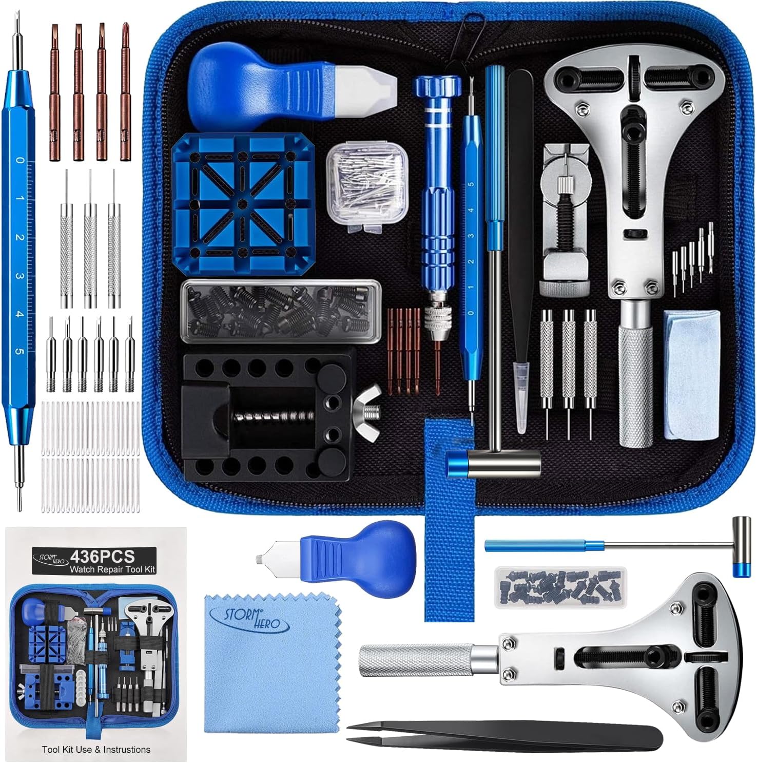 STORMHERO Watch Repair Kit 436IN1, Watch Repair Tools Kits, Watch Case ...
