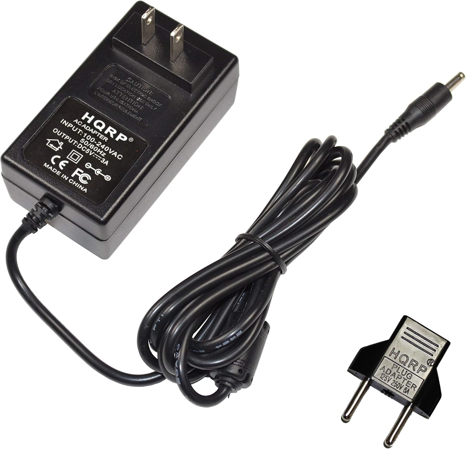 HQRP 5V AC Adapter 3.5mm x 1.35mm Plug Compatible with USB HUB and 2.5 ...