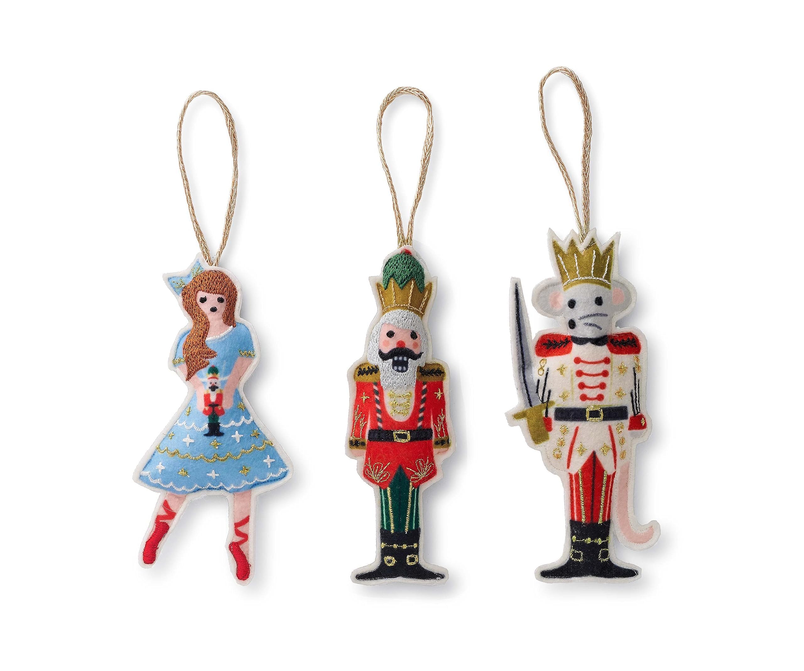 Amazon.com: RIFLE PAPER CO. Nutcracker Felt Ornaments, Set of 3 ...