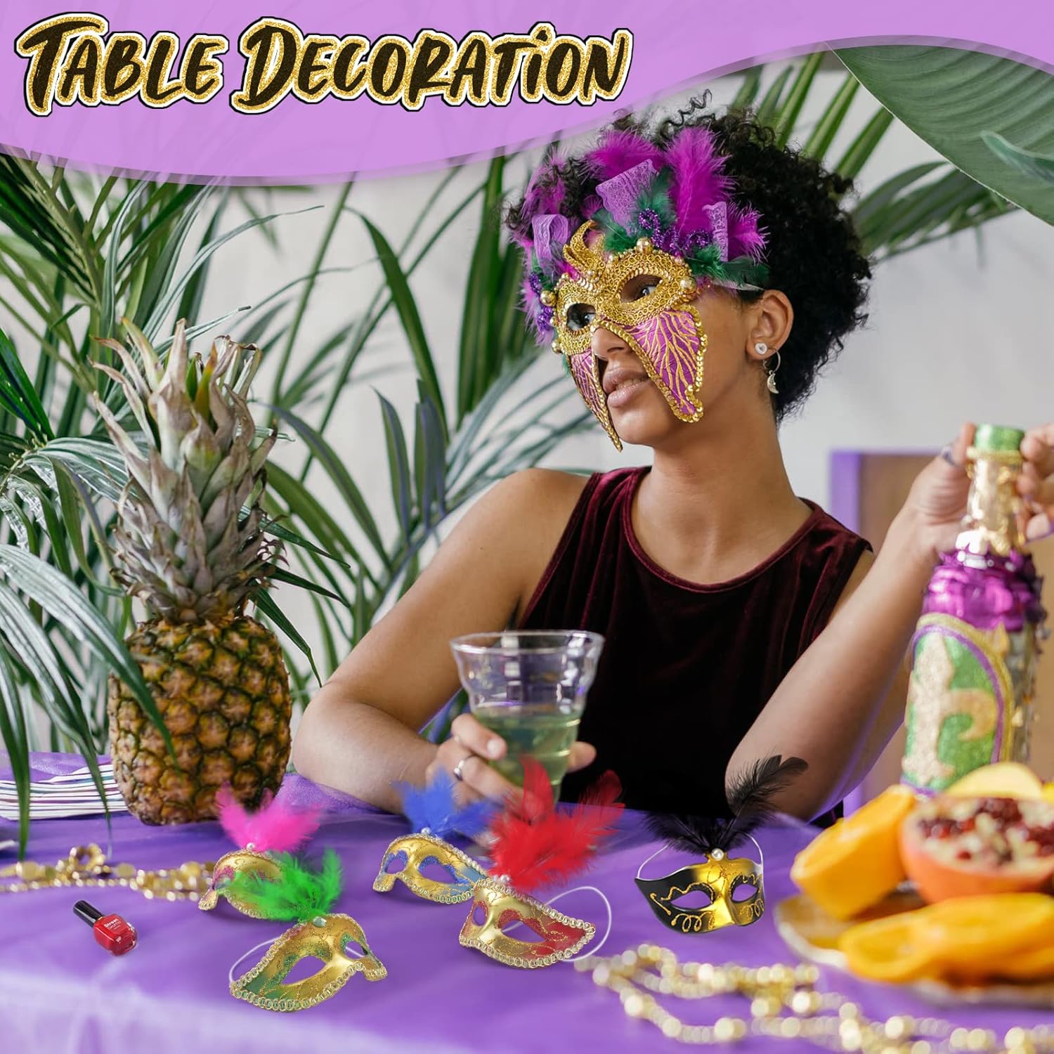 Amazon.com: 30 Pieces Mini Masquerade Mask, Mini Masks with Feather ...