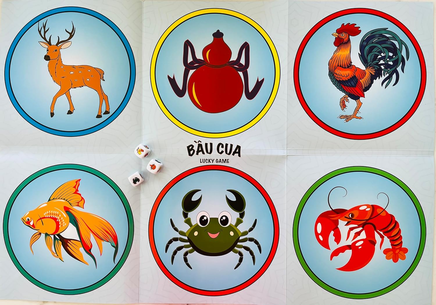 Amazon.com: THT 葫蘆-Crab-蝦魚遊戲 - 越南BAU Cua Ca Cop- AKA BAU CA Tom CUA : 玩具和遊戲