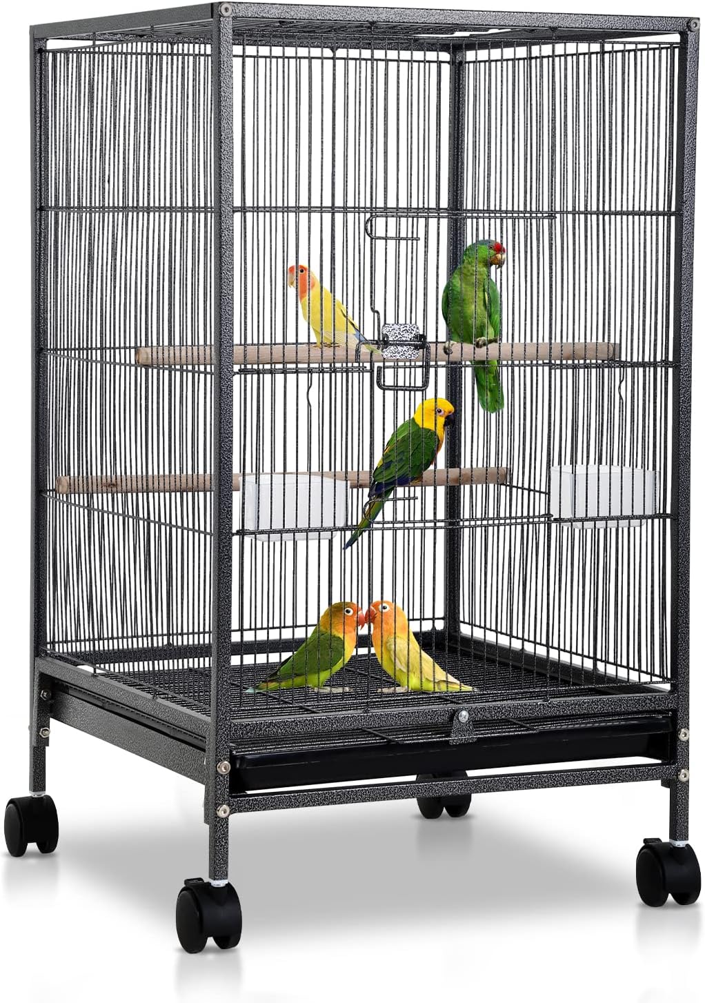Amazon.com : Bird Cage with Stand Wrought Iron Large 35/53-Inch Flight ...