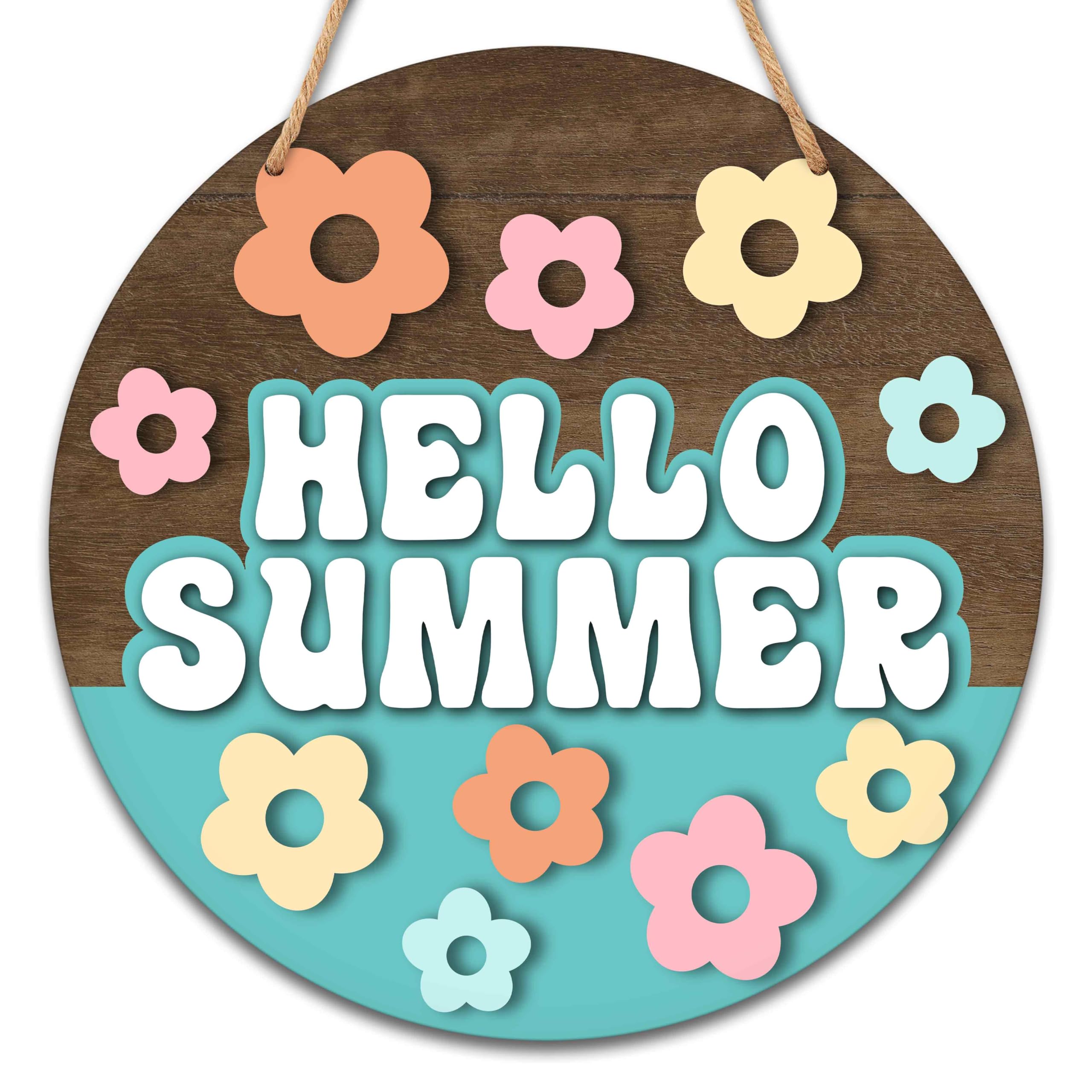 Snapklik.com : Hello Summer Decorations For Home, 10" Farmhouse Floral ...