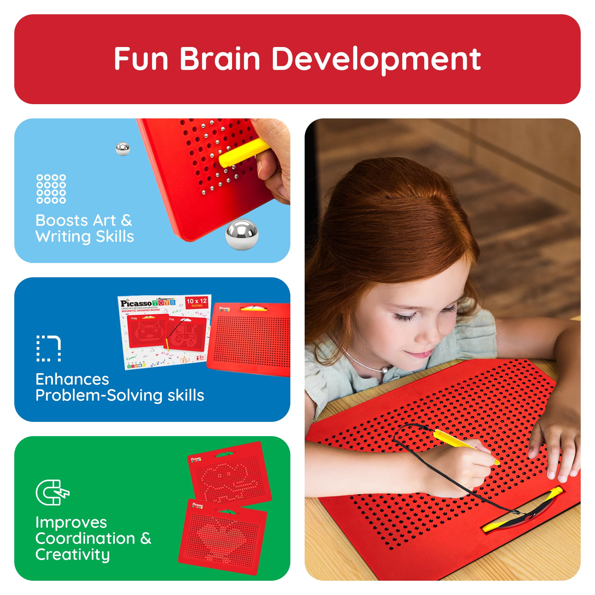 Snapklik.com : Toys Magnetic Drawing Board 12x10 Inch Large 748 Bead ...