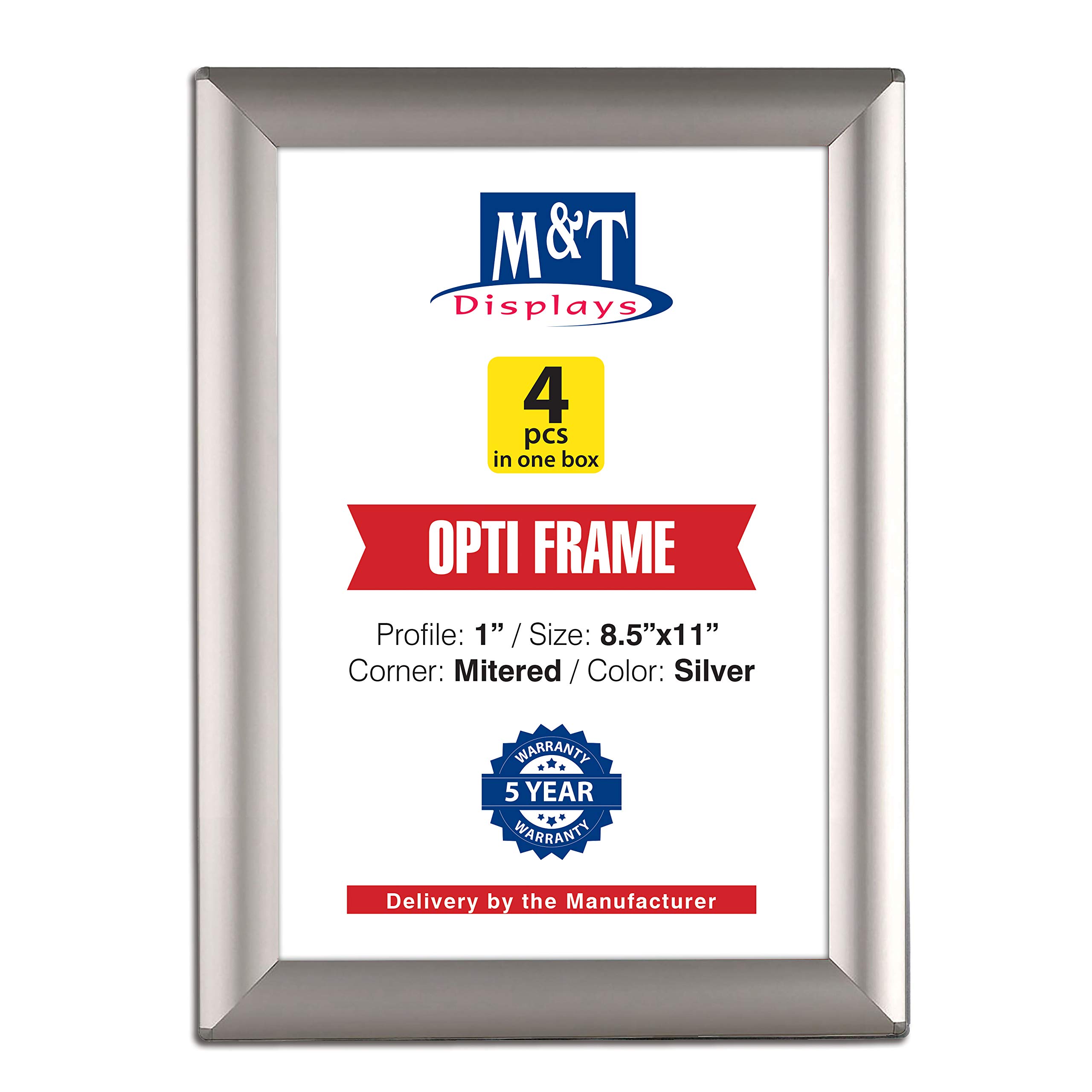 Buy M&T Displays Silver 8.5x11 Frame 1 inch Aluminum Profile Front ...