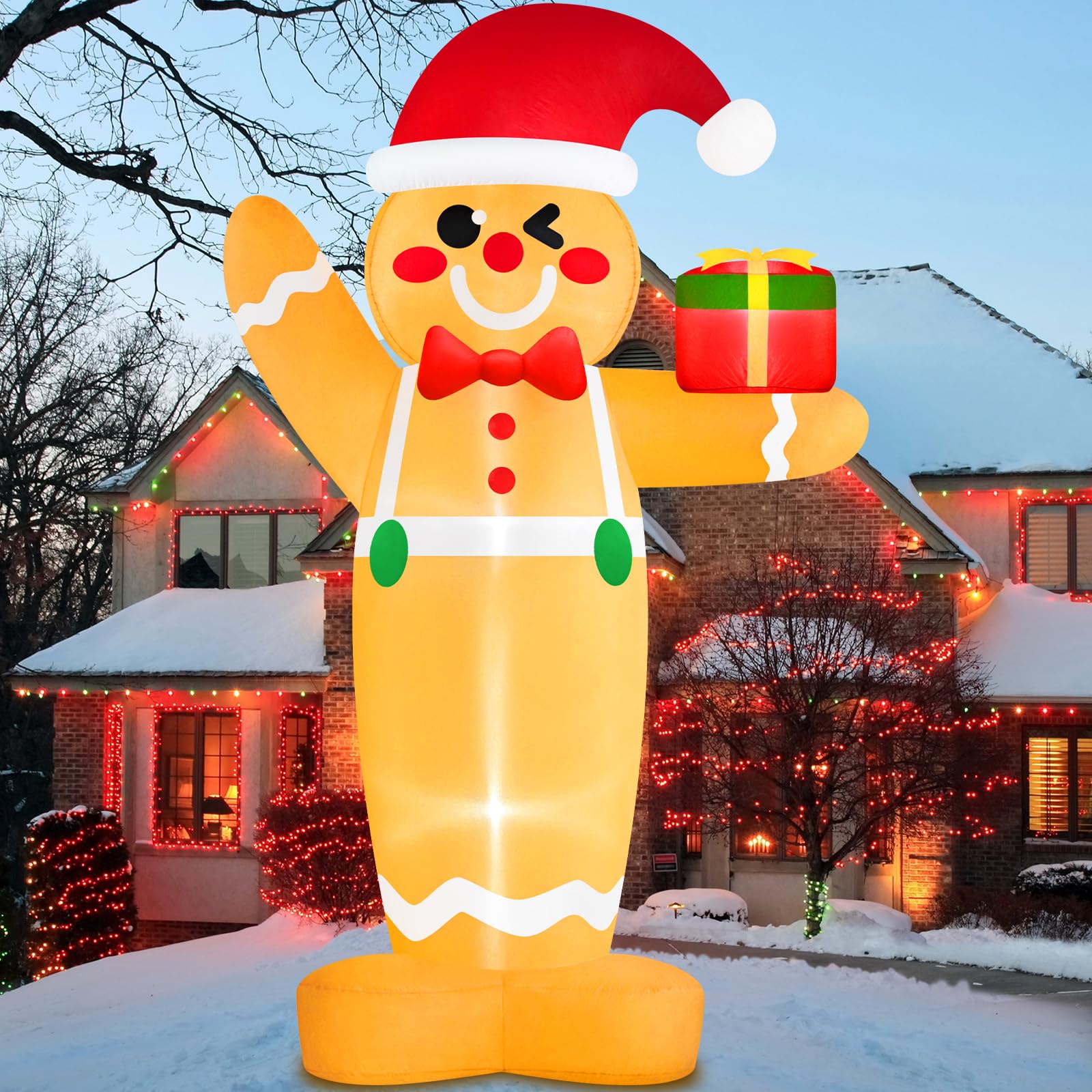 Amazon.com: Danxilu 10 FT Giant Christmas Inflatables Gingerbread ...