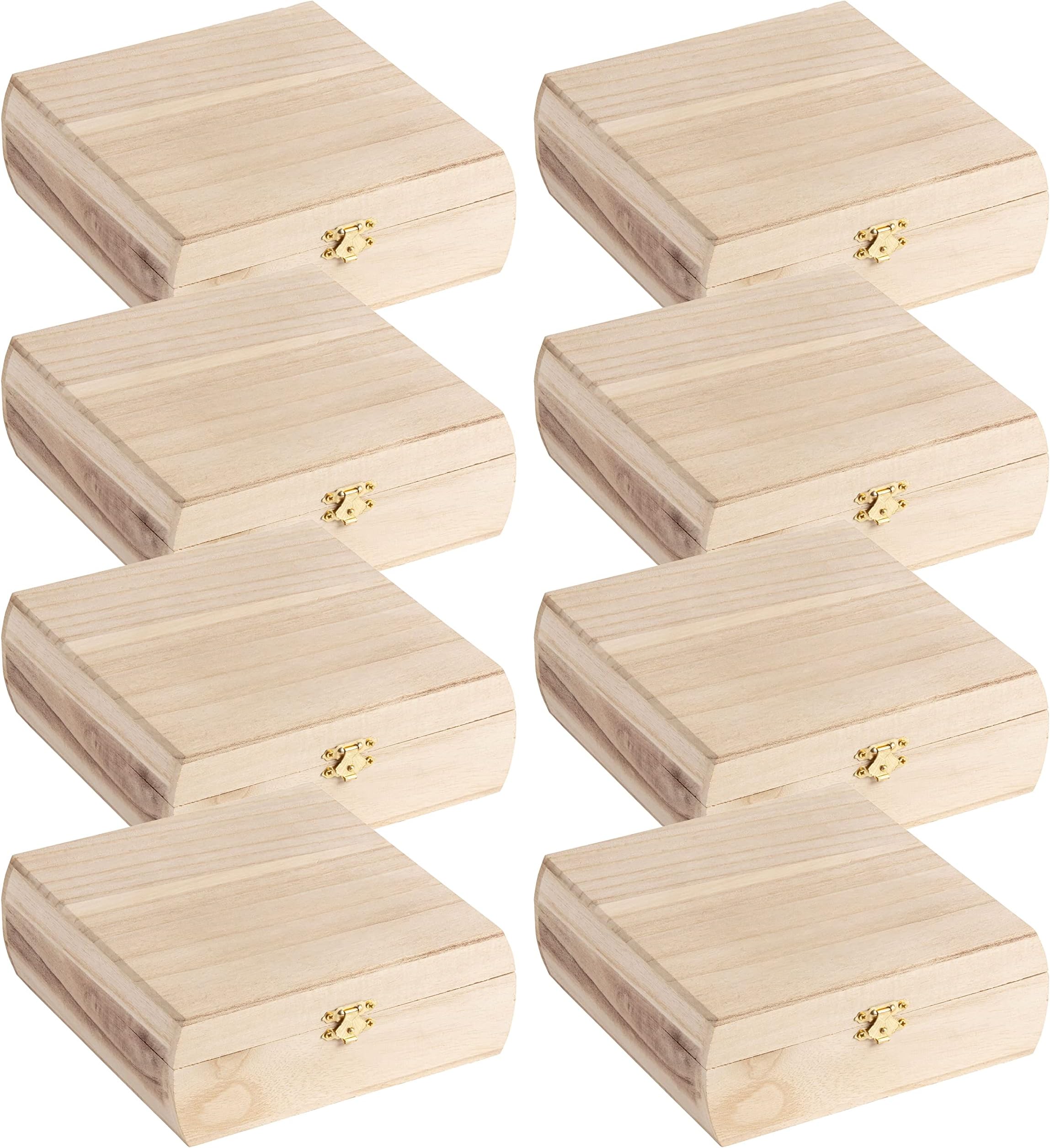 Amazon.com: 24-Pack Small Wood Box for Crafts 6"x4"x2" Unfinished ...
