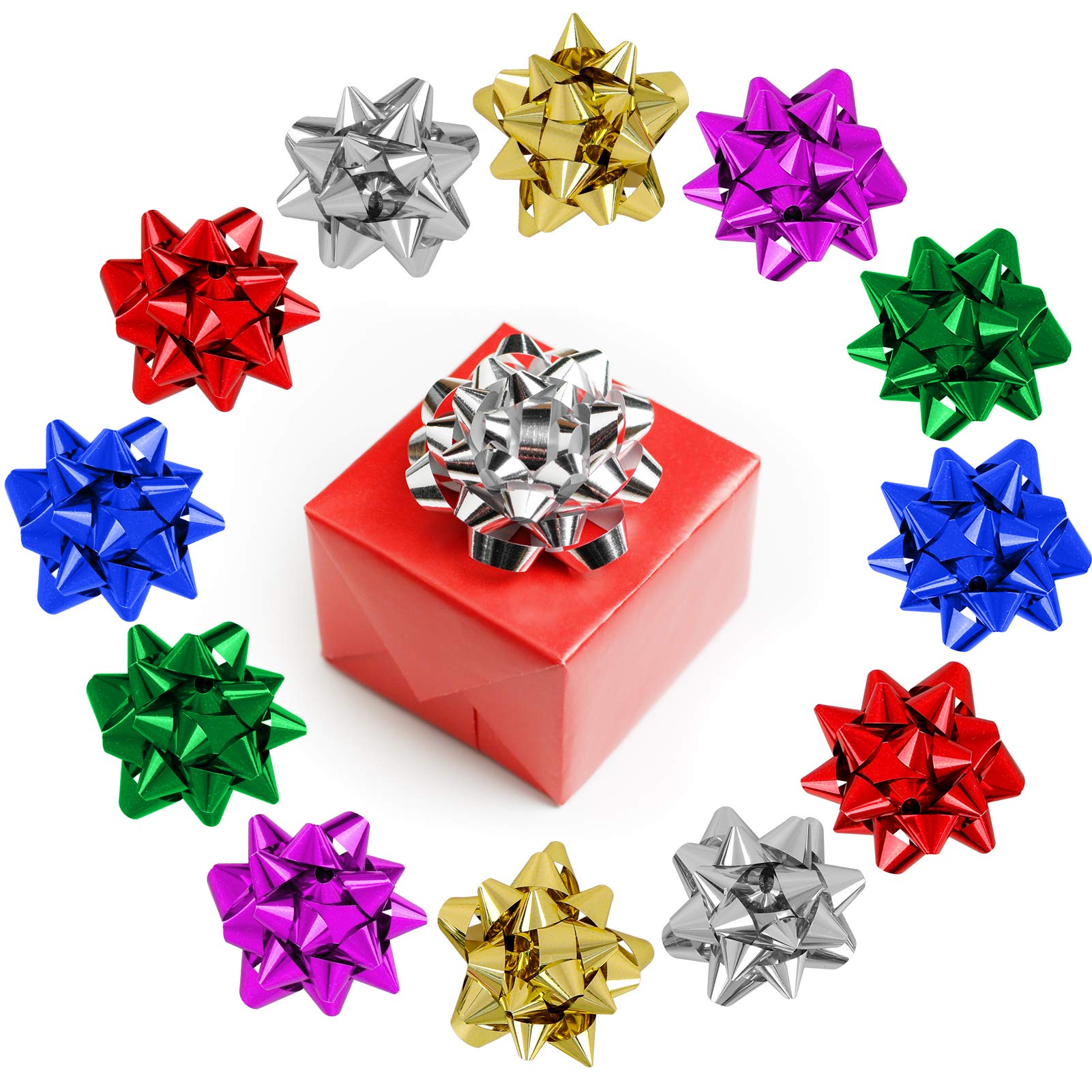 Amazon.com: Konsait 100 Pieces Mini Gift Bows Christmas Wrapping Bows ...