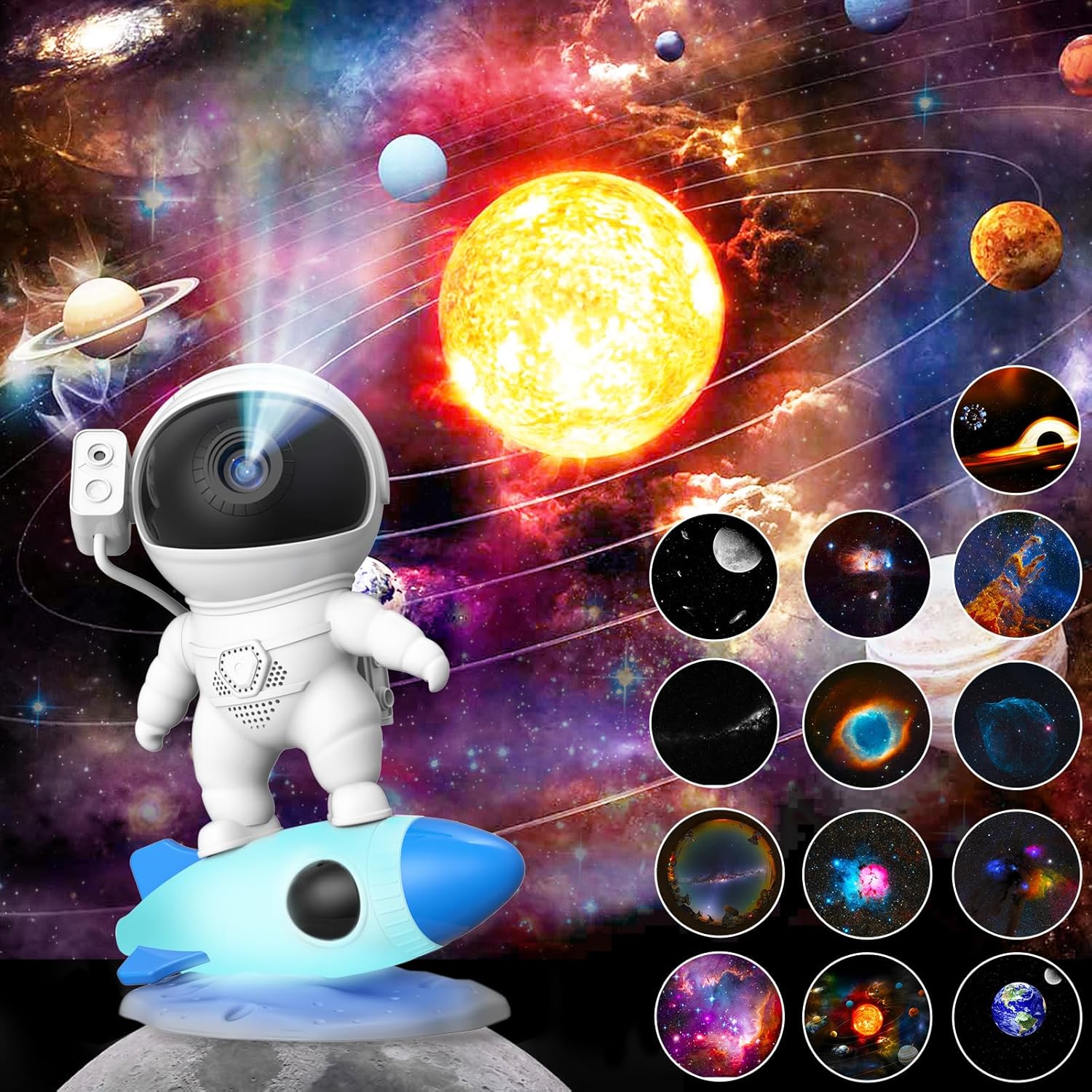Astronaut Galaxy Projector, 13 in 1 Planetarium Star Projector ...