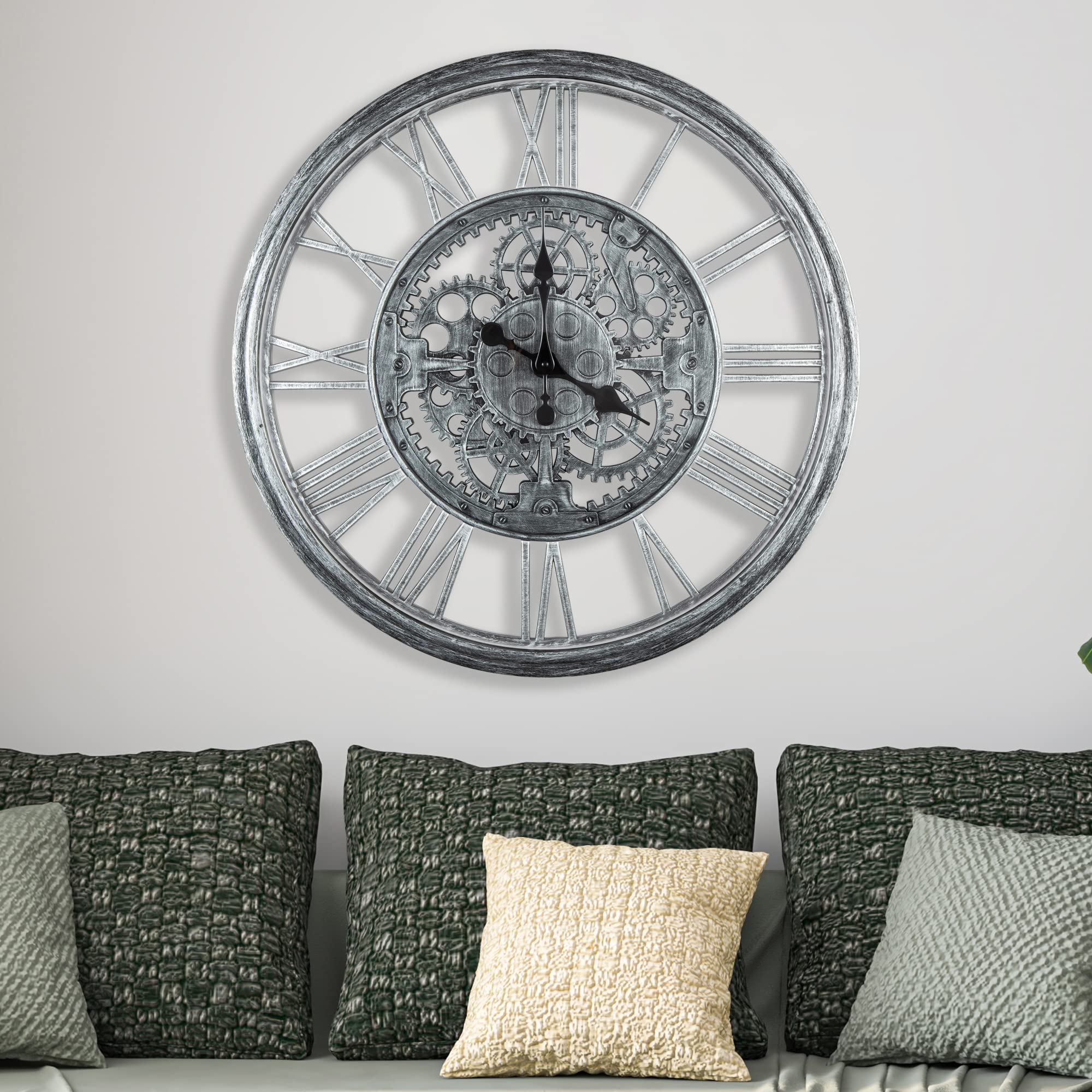 Gear Wall Art With Clock at Paige Cremean blog