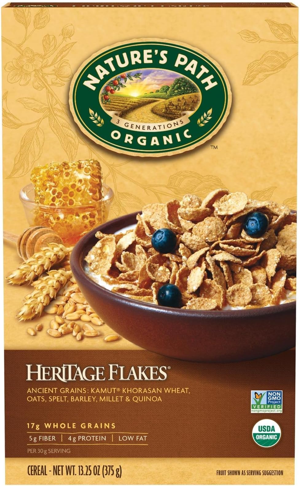 Amazon.com: Nature's Path Flax Plus Cinnamon Flakes Cereal, Healthy ...