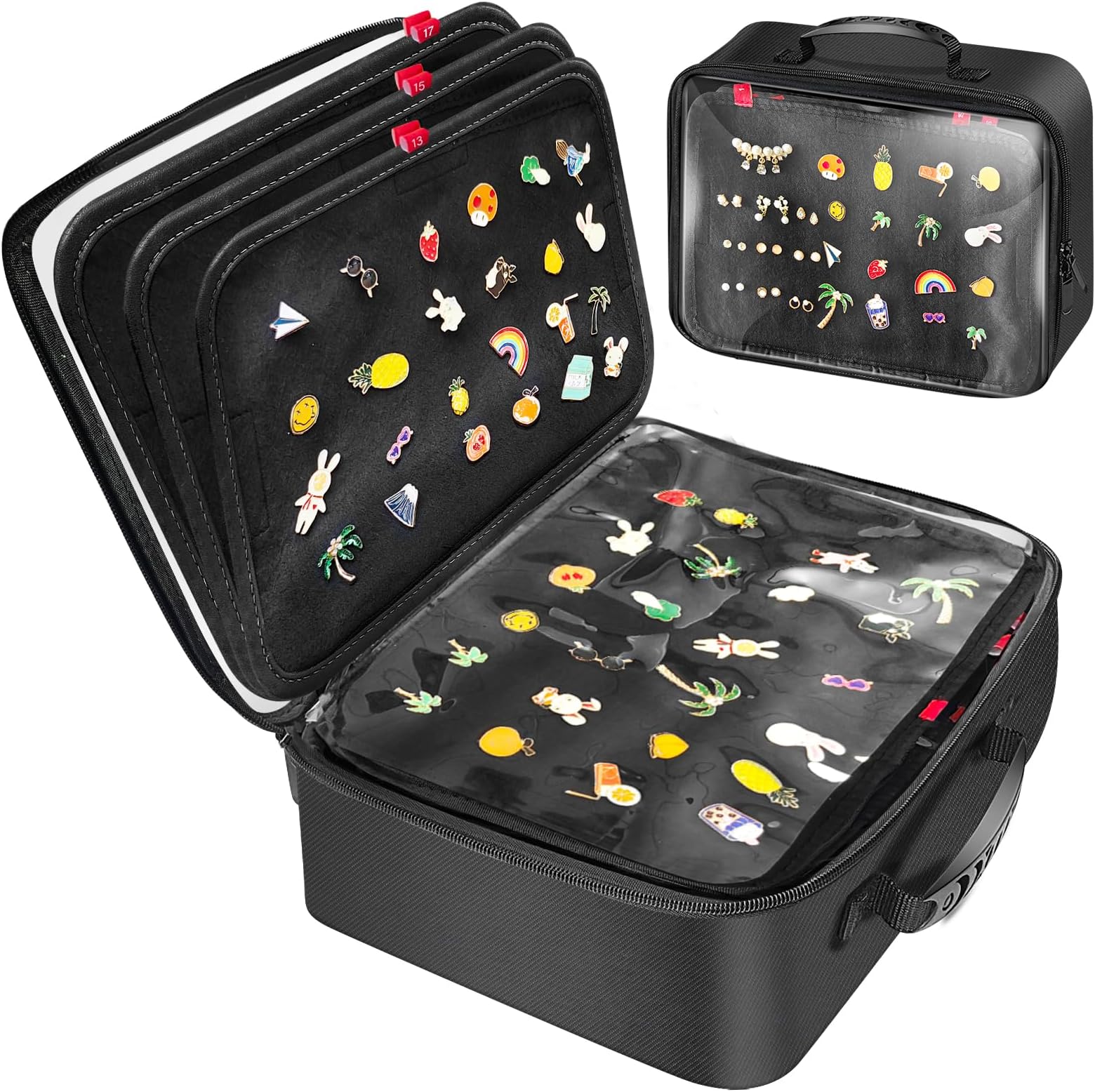 Amazon.com: Enamel Pin Display Bag EVA Hard Shell Pin Trading Book, 18 ...