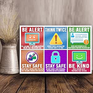 Amazon.com: Jinniee Be Aleart PC Poster Computer Science Classroom Poster, Stem Technology ...