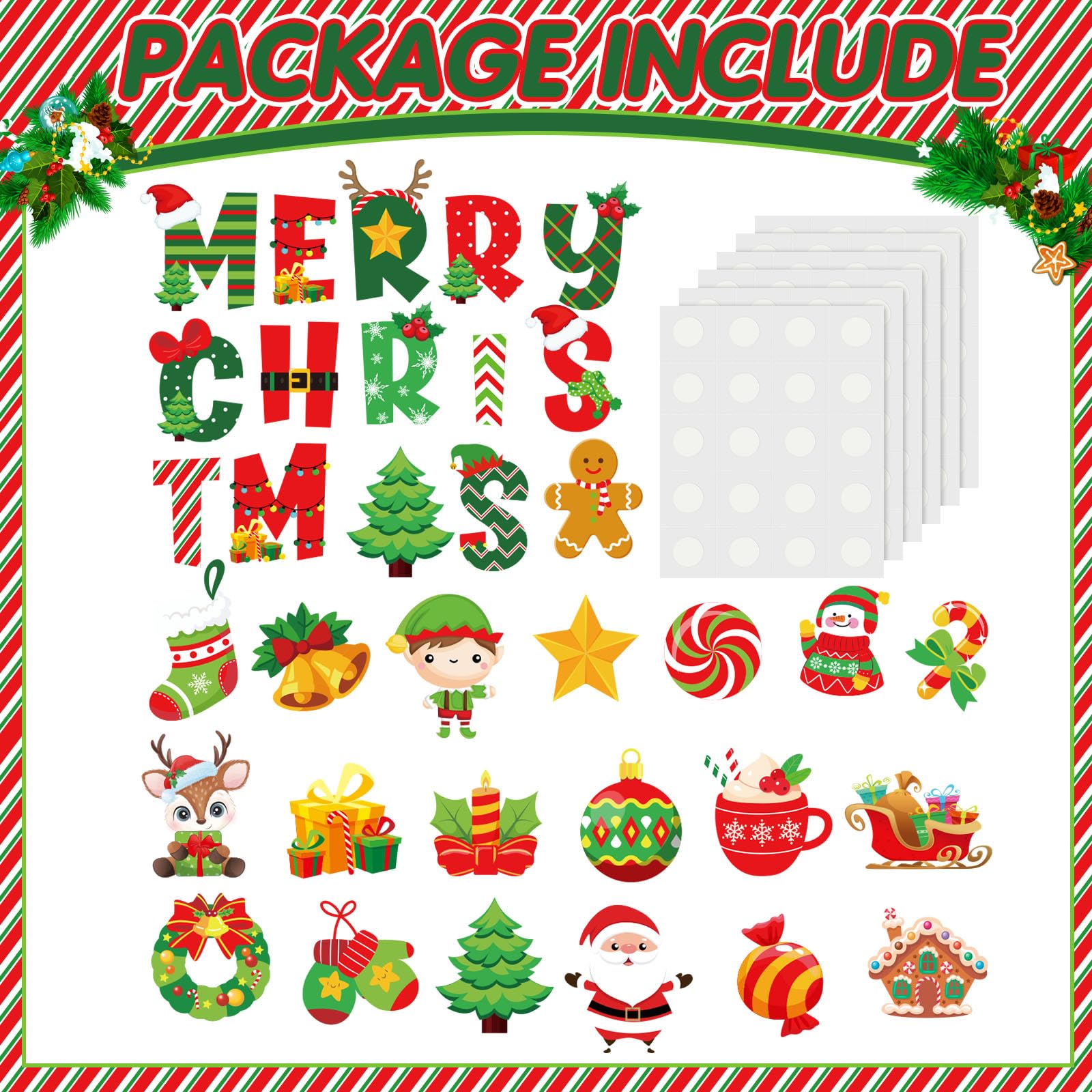 Snapklik.com : 72 Pcs Merry Christmas Bulletin Board Set Winter ...