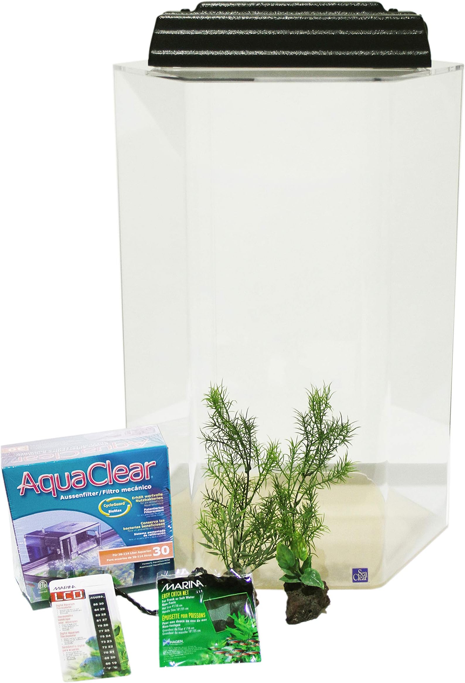 Amazon.com: SeaClear 20 Gallon Hexagon Acrylic Aquarium Junior ...