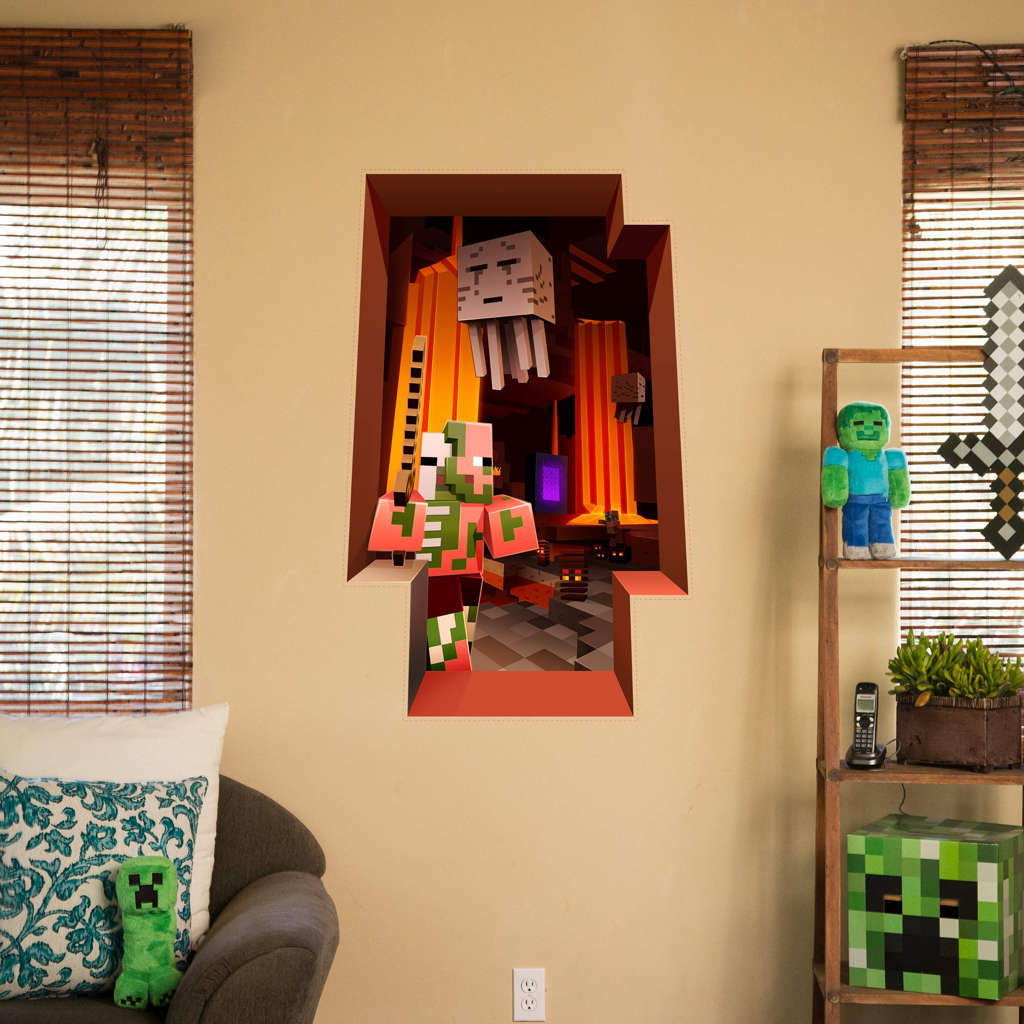 Snapklik.com : Minecraft The Nether Removeable Wall Cling Decal Sticker ...