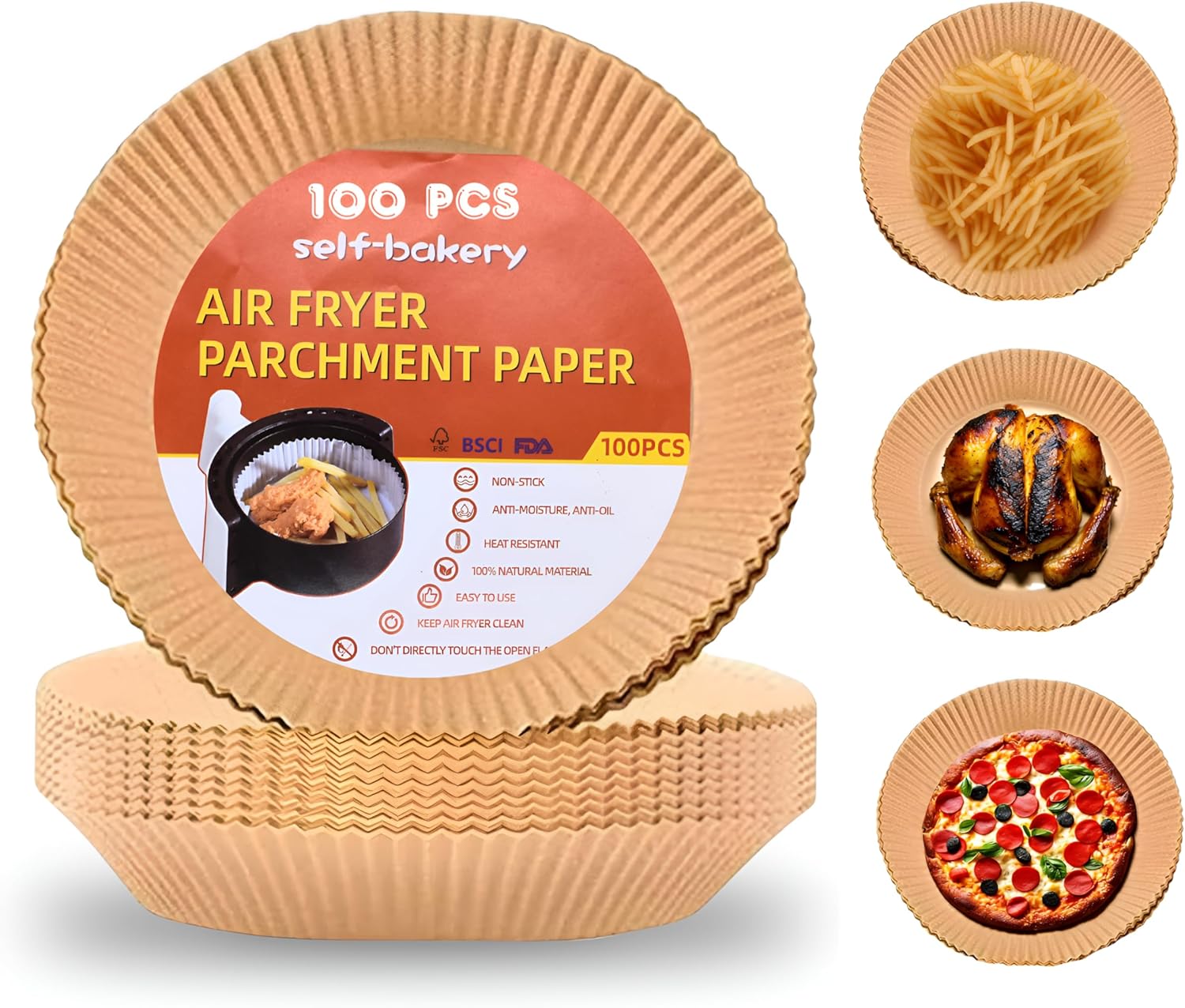 Amazon.com: Air Fryer & Microwave Paper Liners 100PCS Non-Stick ...