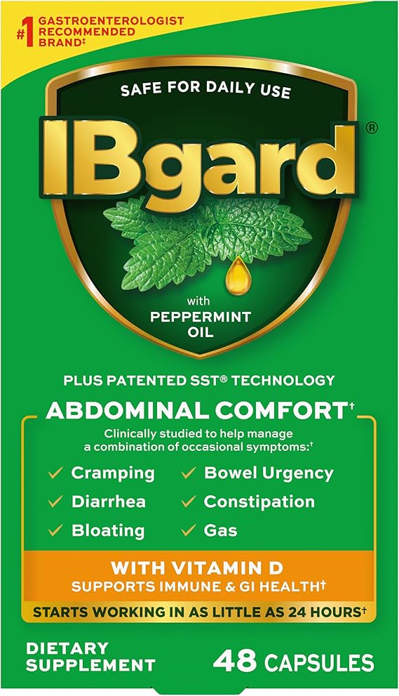 Amazon.com: IBgard With Vitamin D, Peppermint Oil Capsules, Supports ...