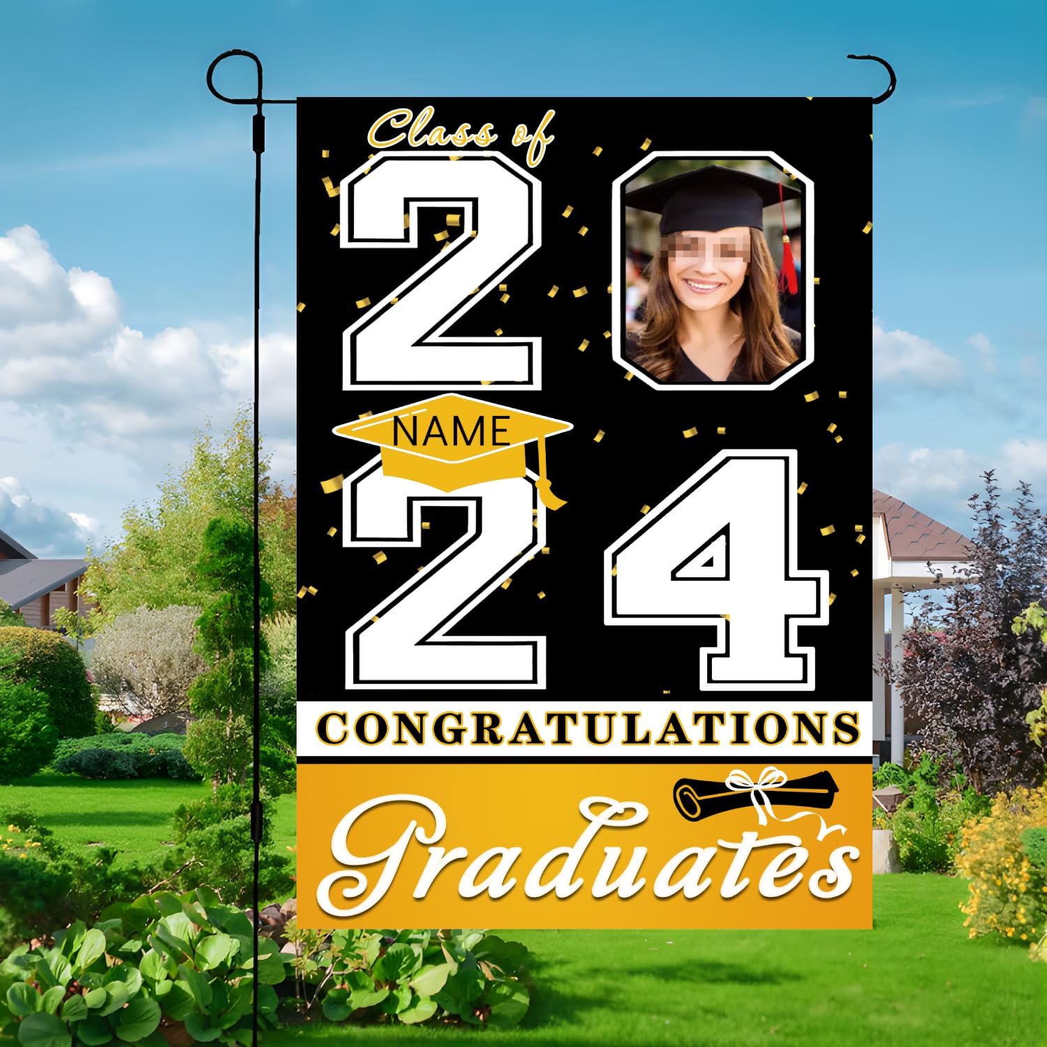 Snapklik.com : Dicodes Personalized Graduation Garden Flag 2024 ...
