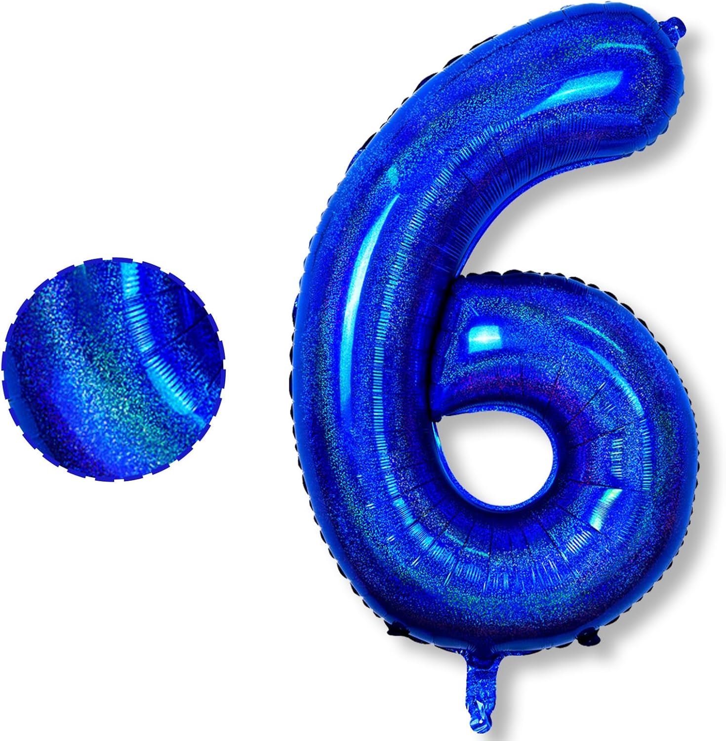 Amazon.com: 40 Inch Number 6 Balloon Laser Blue Number Balloons 0-9 for ...