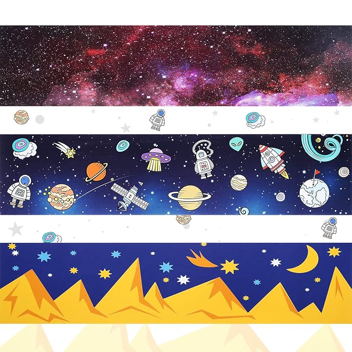 Buy 59 Feet Space Bulletin Board Border, Galaxy Mountain Decorative ...
