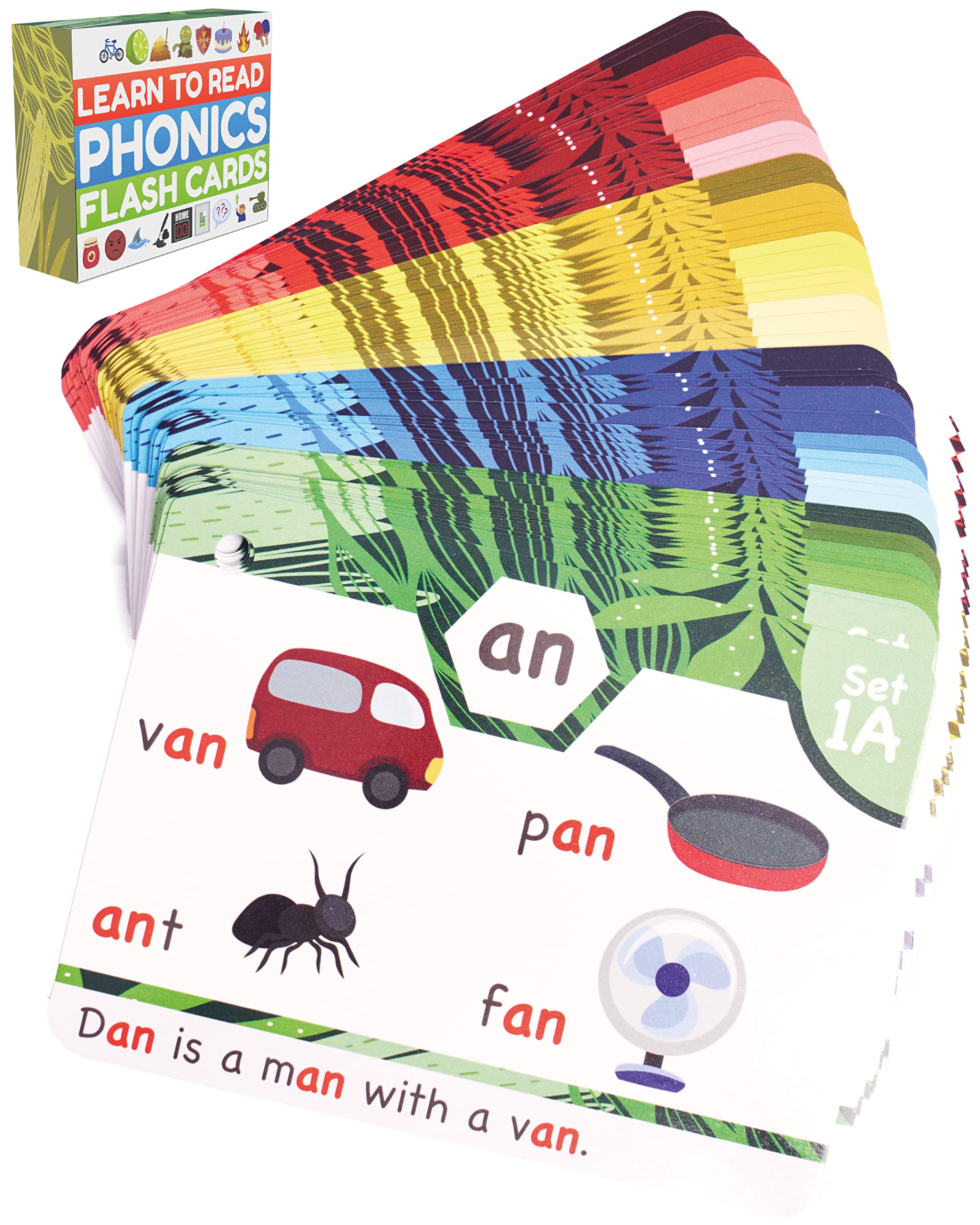 Phonics Flash Cards - Learn to Read in 20 Phonic Stages - Digraphs CVC Blends Long Vowel Sounds ...