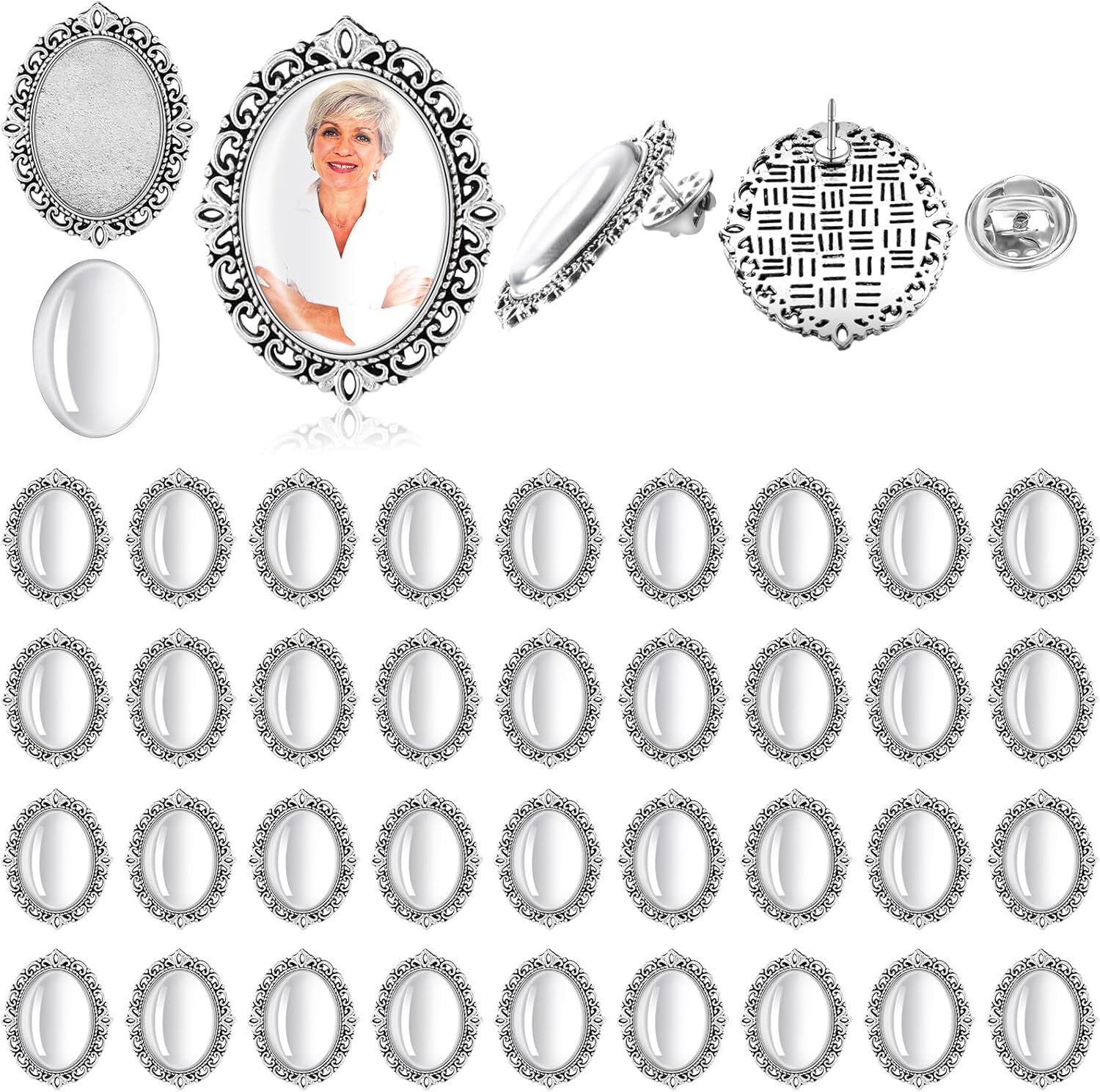 Amazon.com: Equsion 36 Pcs Personalized Lapel Pins Memorial Photo Charm ...
