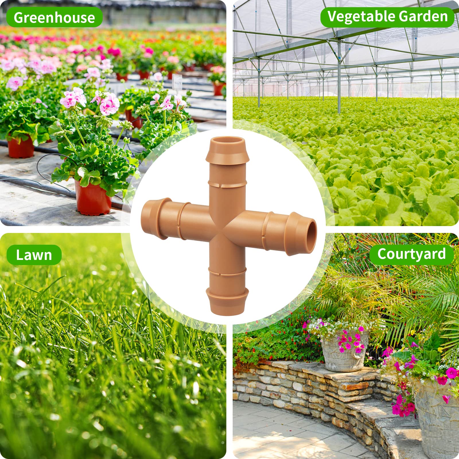 Snapklik.com : Drip Irrigation Parts Cross Connector, 12 Pack Drip ...