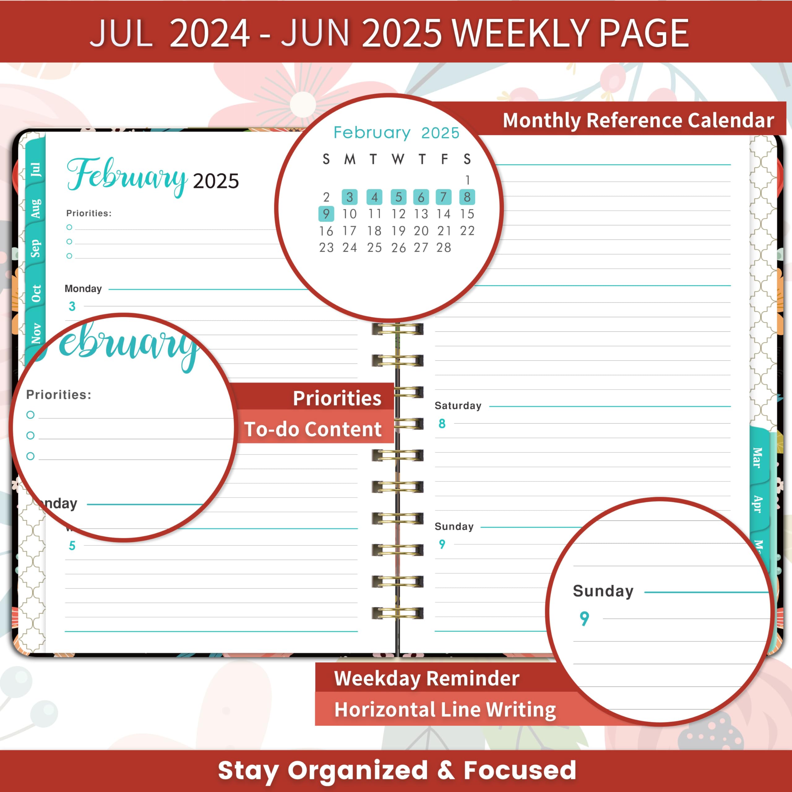 Snapklik.com : 2024-2025 Planner - Jul 2024 - Jun 2025, Academic ...