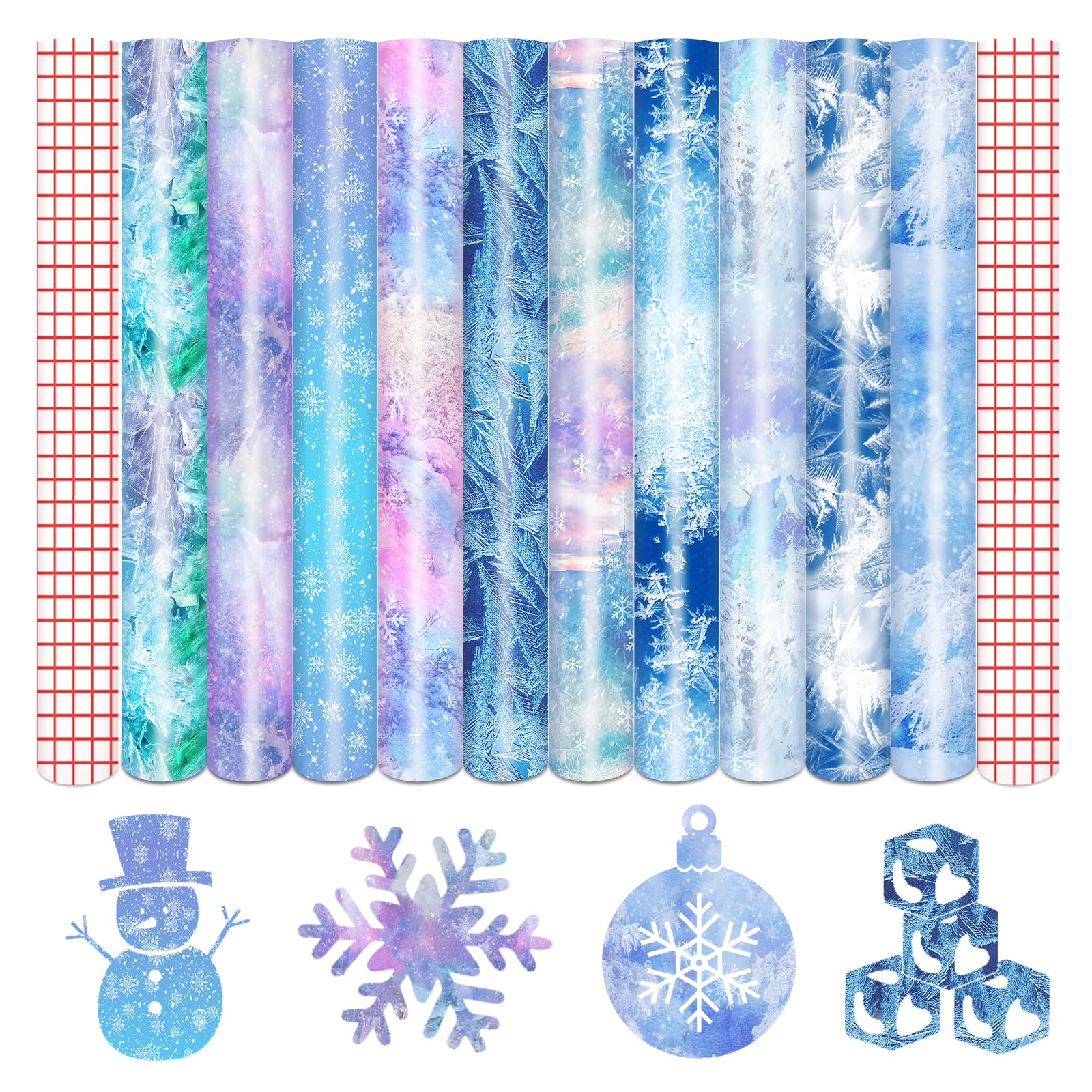 Amazon.com: Tintnut Permanent Vinyl - 10 Sheets 12"x10", Snowflake ...