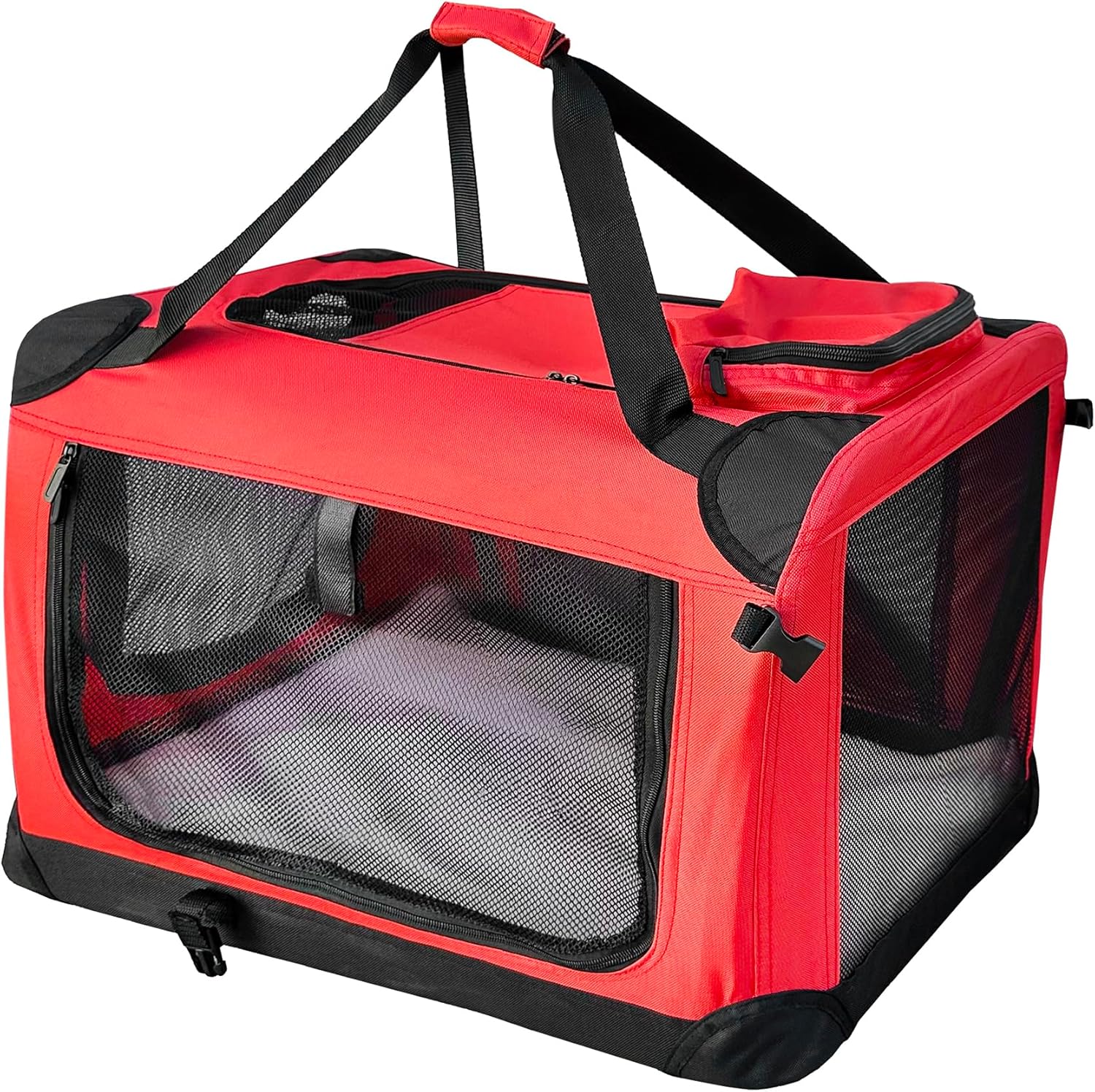 Amazon.com : 3-Door Collapsible Travel Soft Crate, Dogs & Cats Soft ...