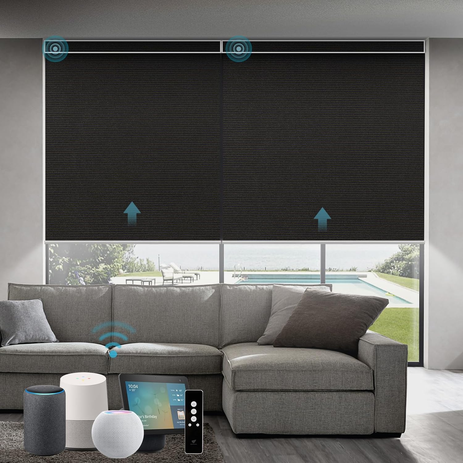 Amazon.com: SmartWings Motorized Roller Blinds Work with Matter Homekit ...