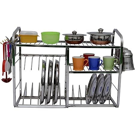 DHSVS Stainless Steel Heavy Kitchen Stand, Bartan Stand, Kitchen Rack ...