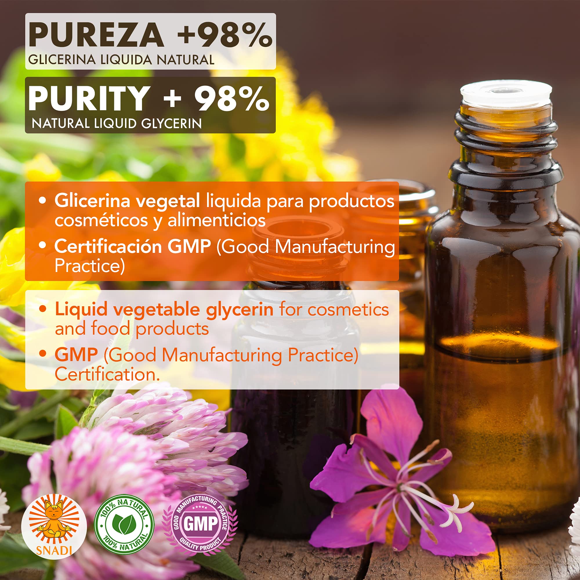 Snadi – BIO Vegetable Liquid Glycerin 500ml (USP) | Purity +98% | GMP ...