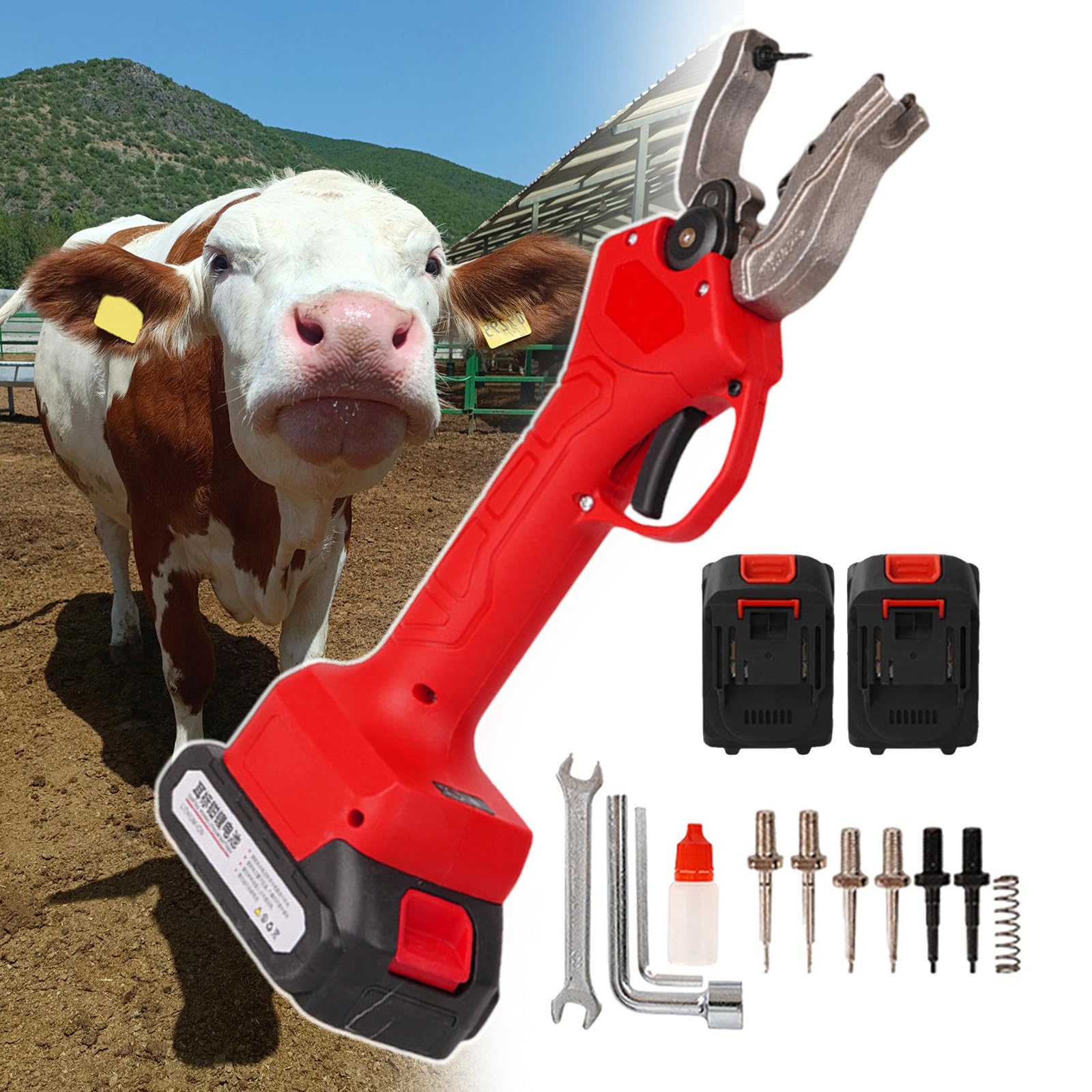 Cordless Livestock Tagging Tool, Efficient Electric Ear Tag Plier for ...
