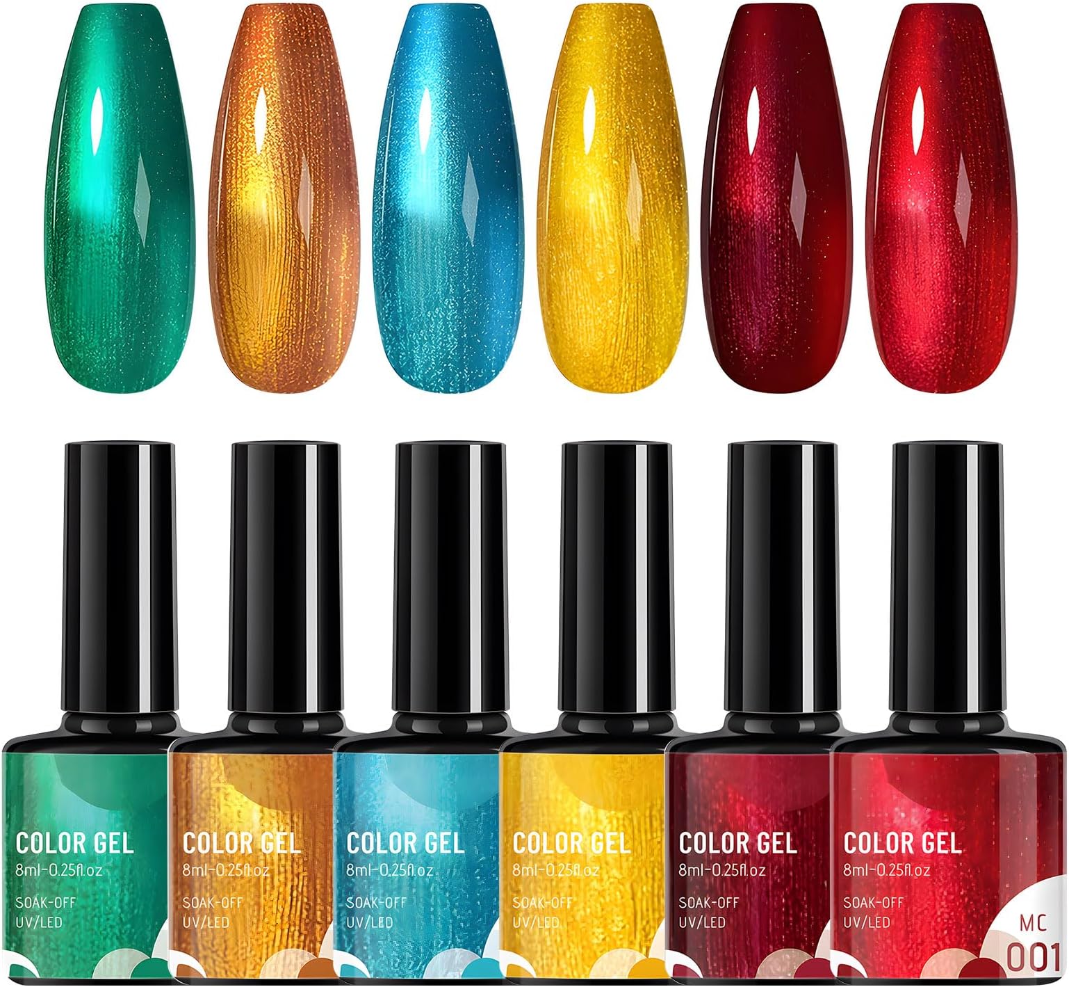 Amazon.com : U-Shinein Metallic Gel Nail Polish Set - 6 Colors, Perfect ...