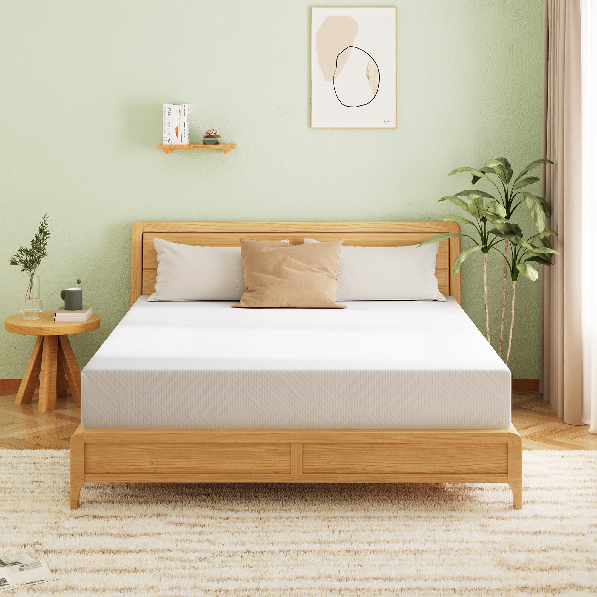 Amazon.com: SynthoSpace Queen Mattress 12 Inch Green Tea Memory Foam ...