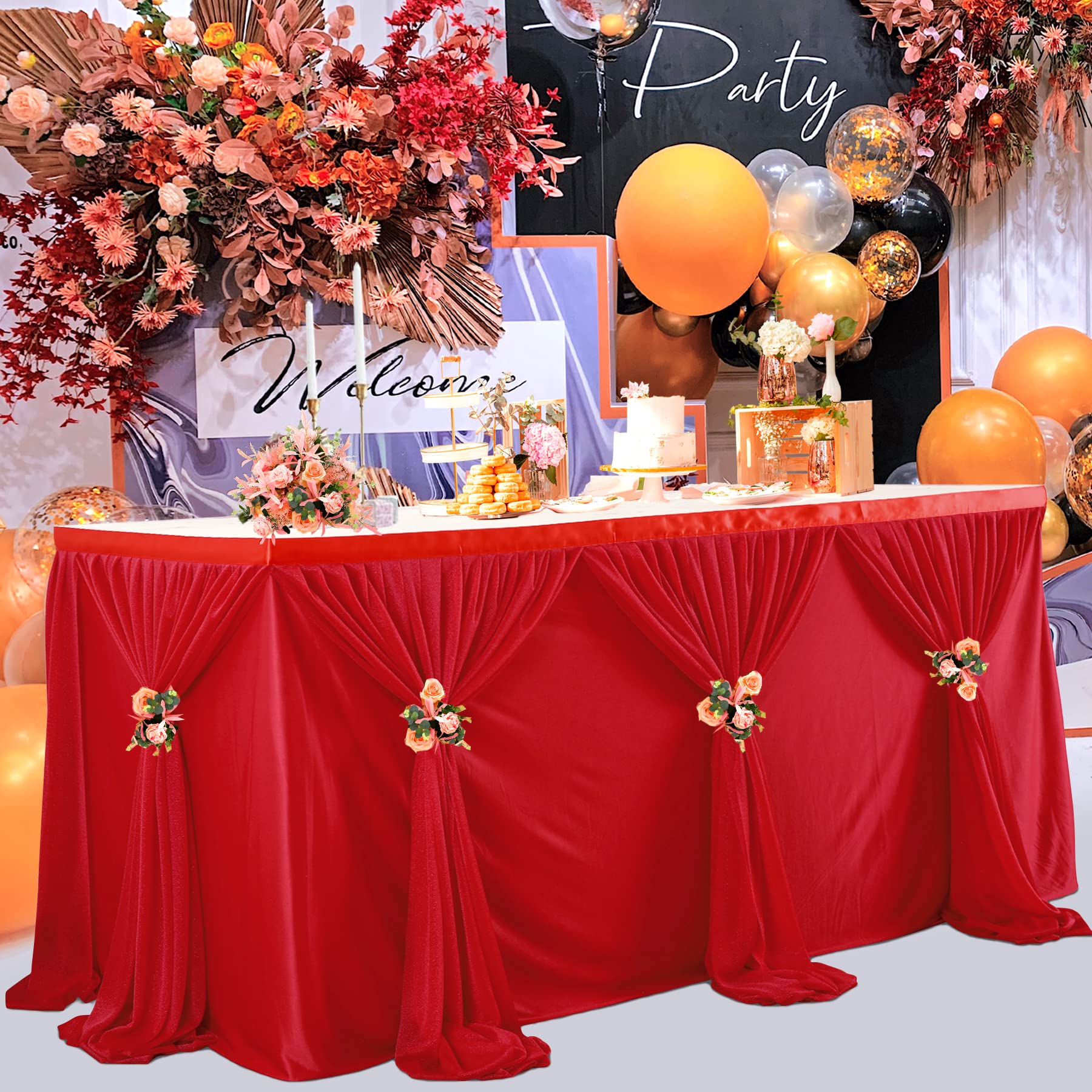 Snapklik.com : Baby Blue Chiffon Table Skirts For 6ft Rectangle Tables ...