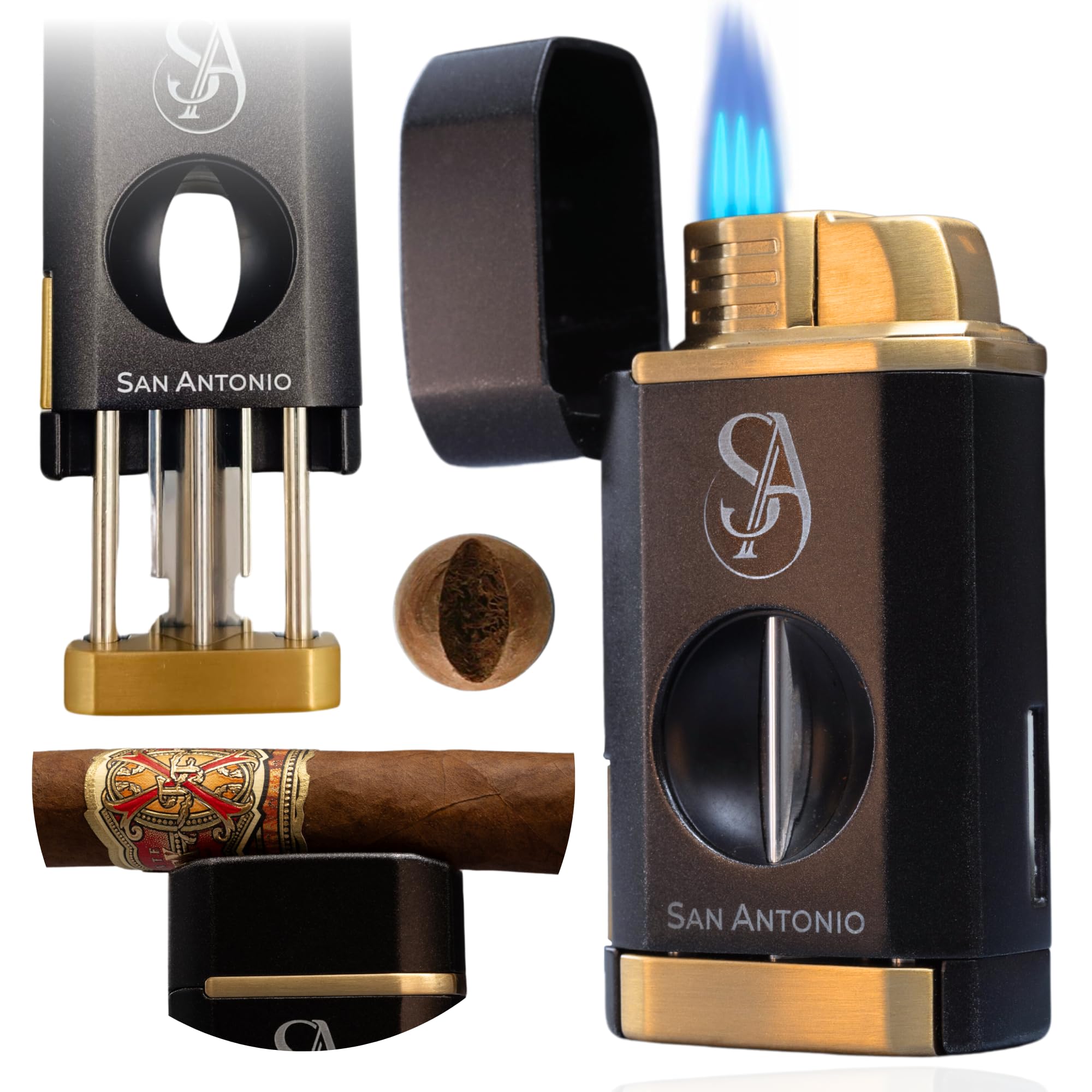 Snapklik.com : San Antonio Triple Flame Torch Cigar Lighter