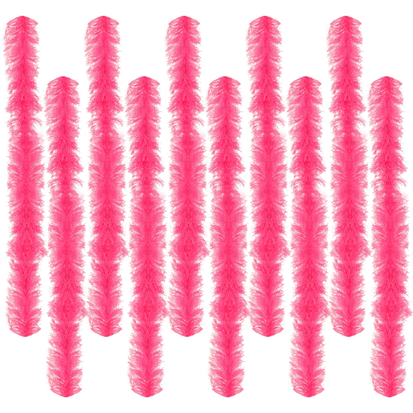10 pcs Feather Boas 5ft Artificial Fluffy Boas Pink and Rose Feather ...