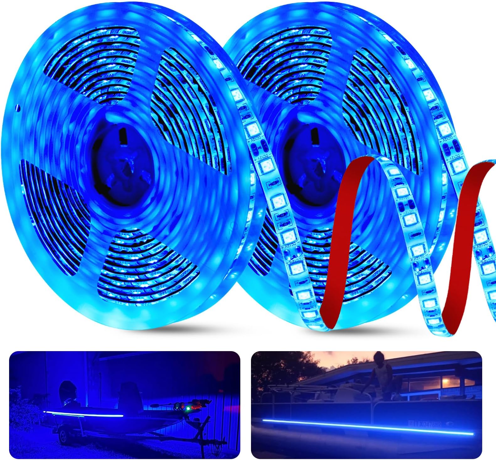 Amazon.com: Marine Submersible LED Light Strip 12V 16FT Blue, LED Rope ...