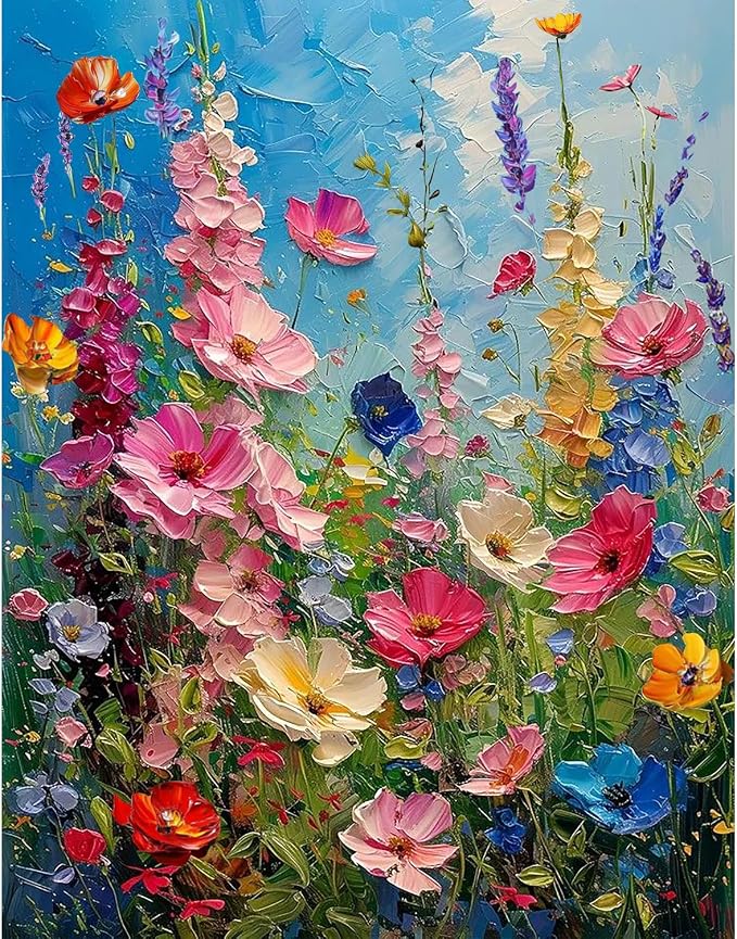 Amazon.com: Ausanrl Wild Flowers Square Diamond Painting Kits - Square ...