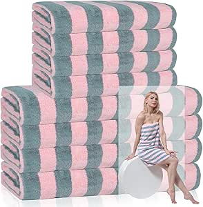 Amazon.com: 8PCS Microfiber Bath Towel Set ,Bath Towels 28in*55in ...